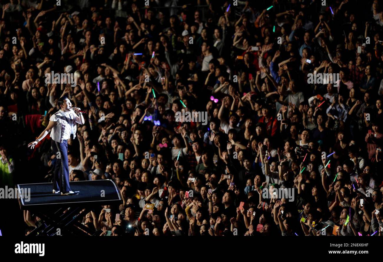 South Korean rapper PSY, who sings the popular "Gangnam Style" performs ...