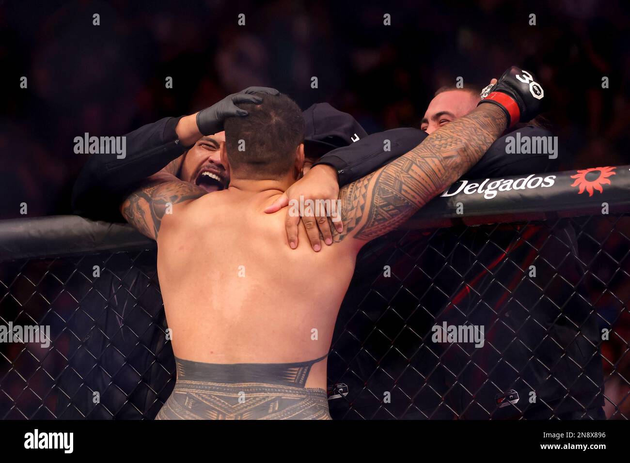 Justin Tafa of New Zealand celebrates after winning his fight against ...
