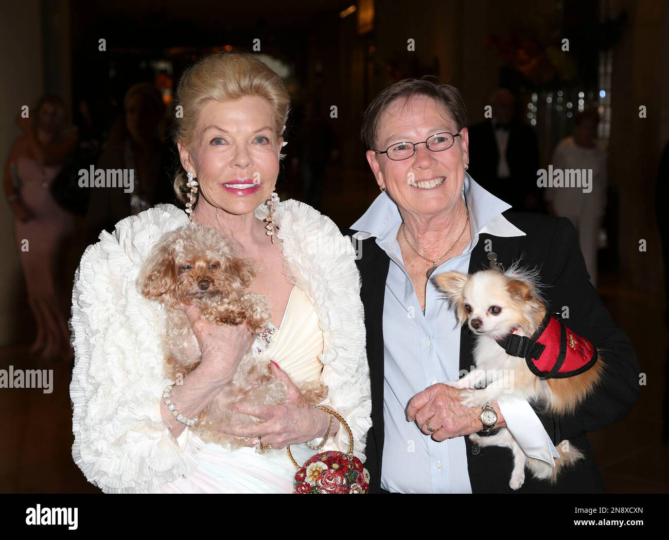From left, Lois Pope and Diane Whetsel pose during 2012 American Humane ...
