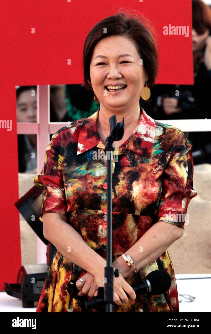 South Korean actress Kim Hye-sook smiles at the Open Talks to promote ...