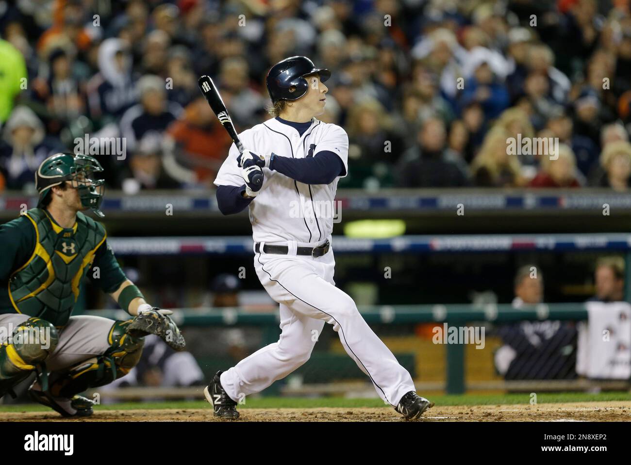Detroit Tigers' Andy Dirks bats during the fourth inning of Game 1 of ...