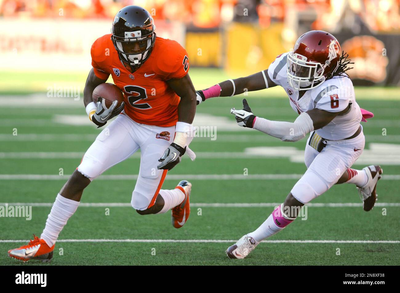 Oregon State's Markus Wheaton runs against Washington State's Damante ...