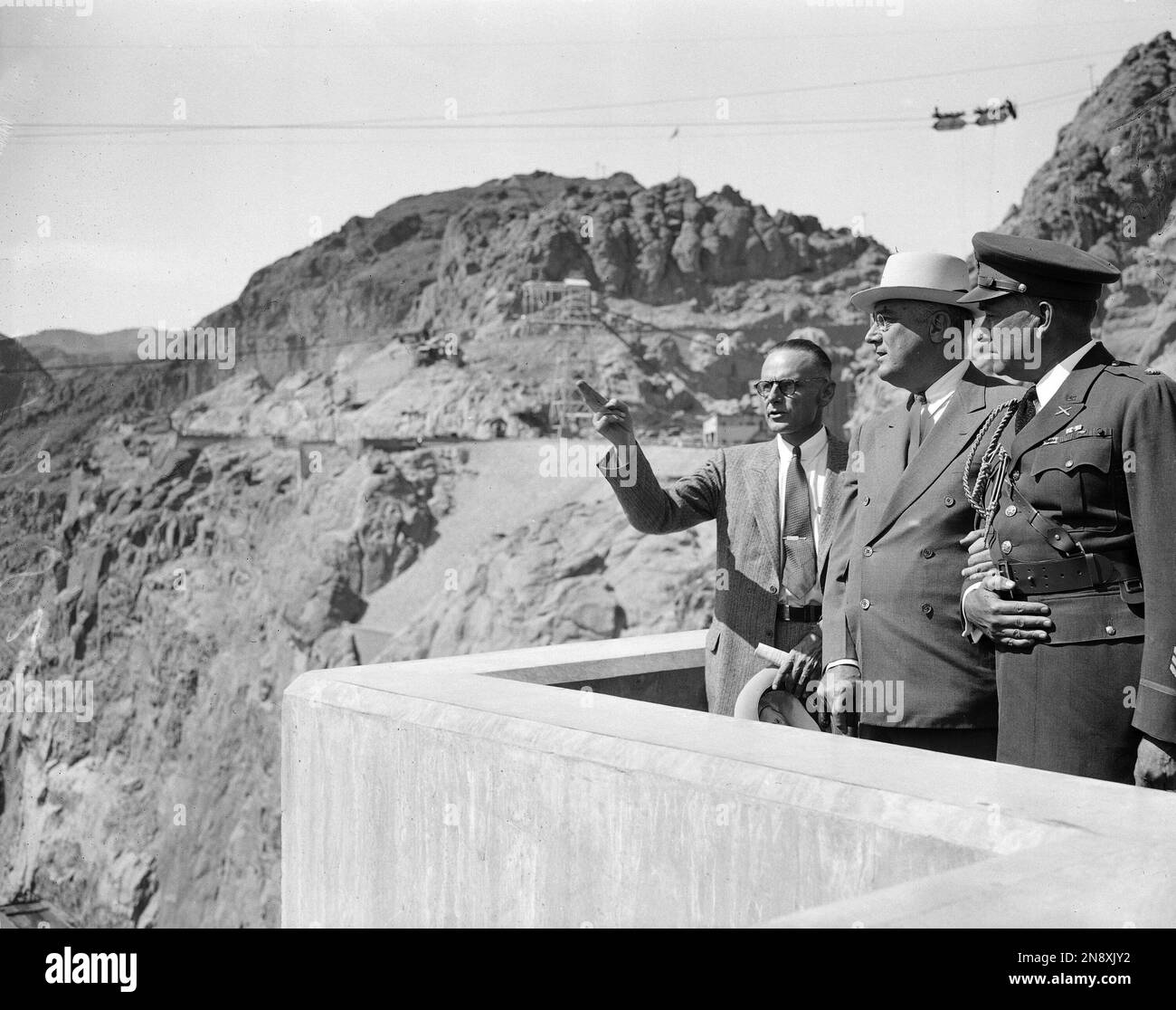 Pres. Franklin Roosevelt viewed the Boulder Dam project for the first ...