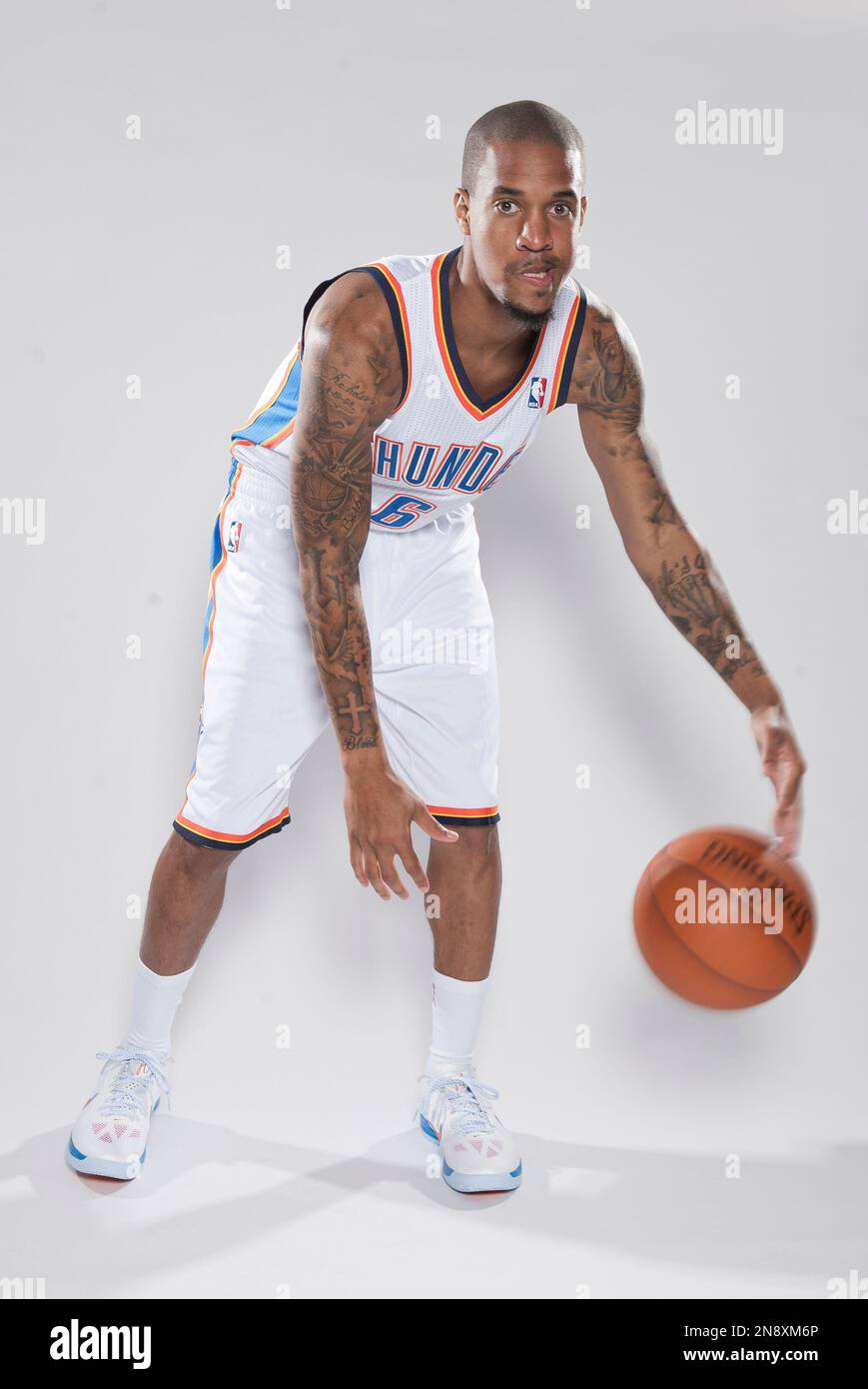 Oklahoma City Thunder's Eric Maynor poses for a photo during media day ...