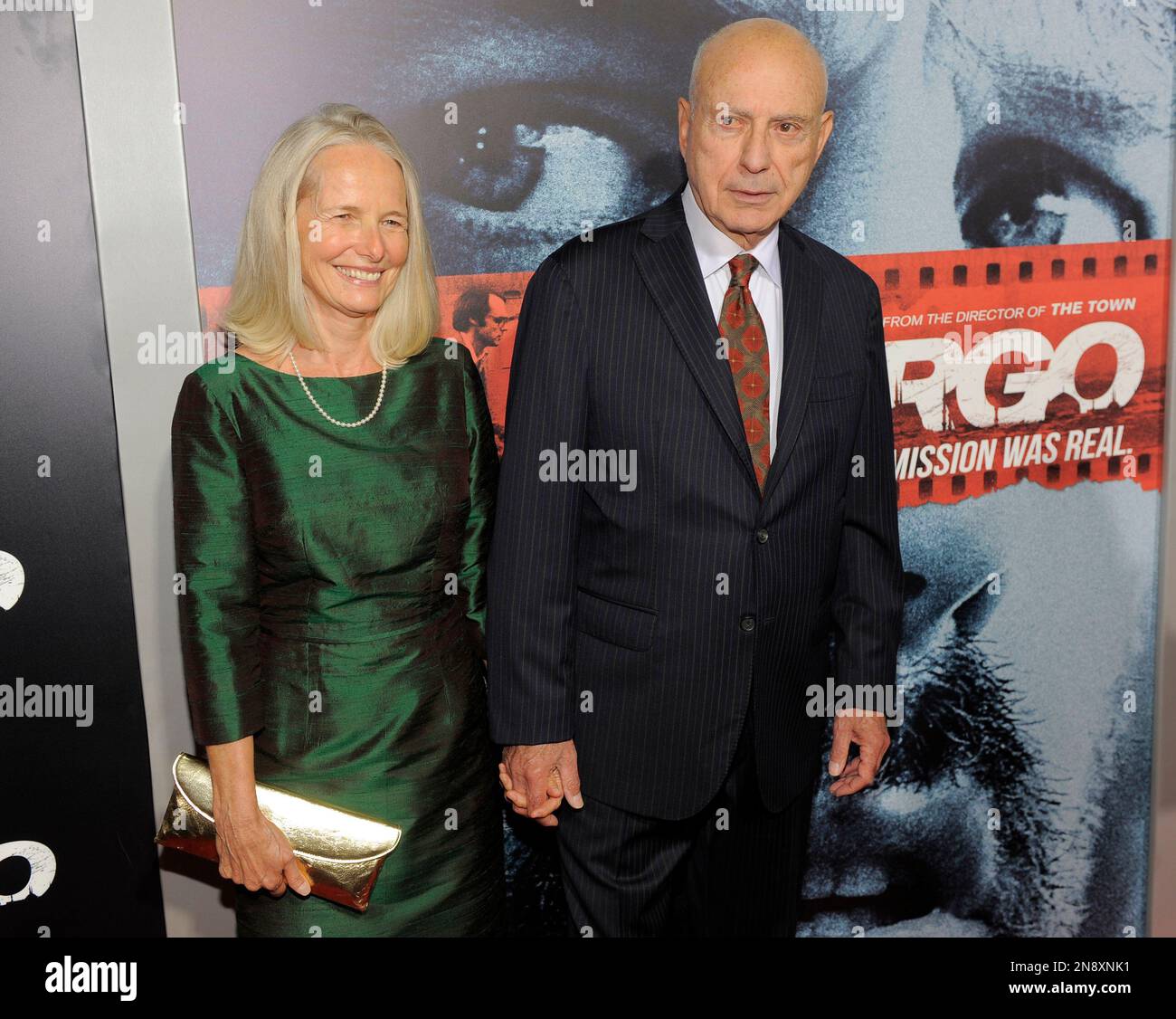 Alan Arkin, a cast member in the film "Argo," arrives with his wife ...
