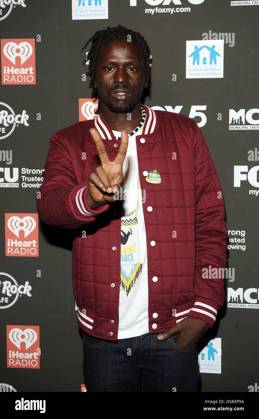 Emmanuel Jal arrives at Hard Rock Rocks Times Square, on Thursday, Oct ...
