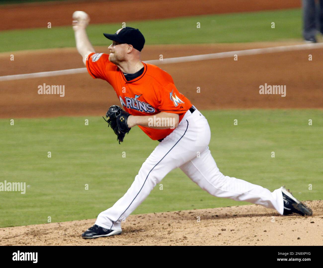 Miami Marlins' Chad Gaudin is shown during a baseball game against the ...