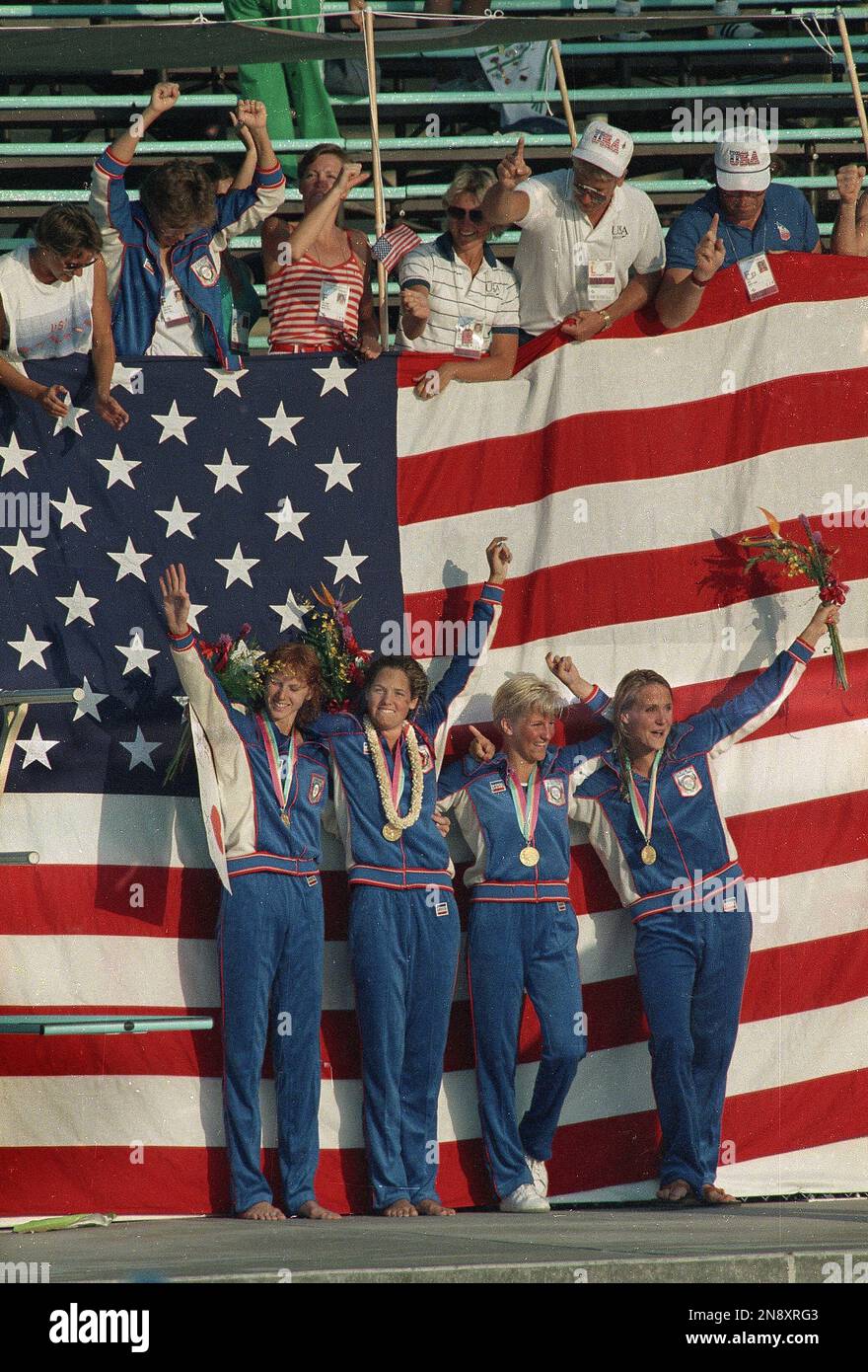 American swimmers, from left, Jenna Johnson, Dara Torres, Carrie ...