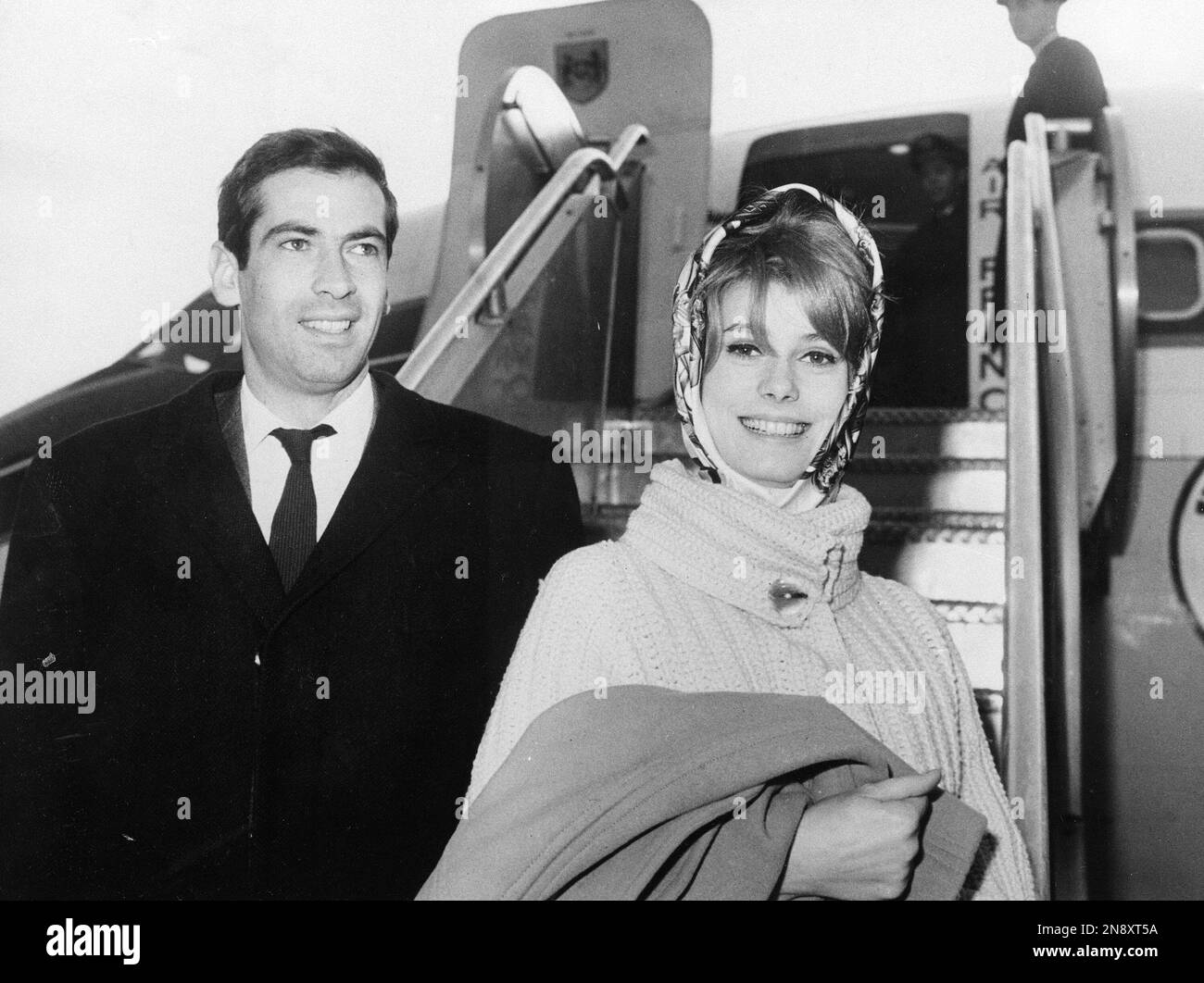 French film director Roger Vadim and his fiancee French actress ...