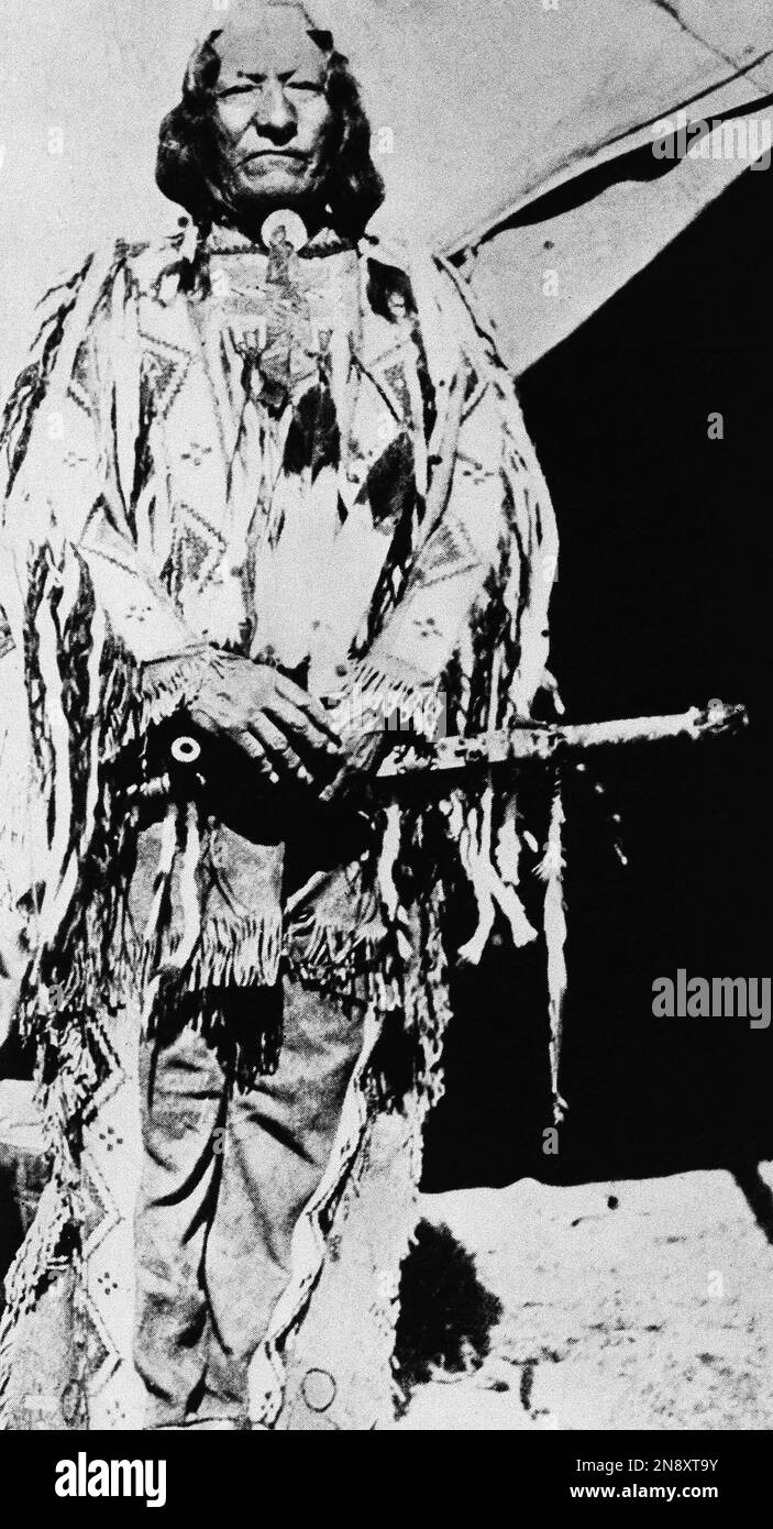Chief White Bull of the Sioux people is shown, date unknown. White Bull ...