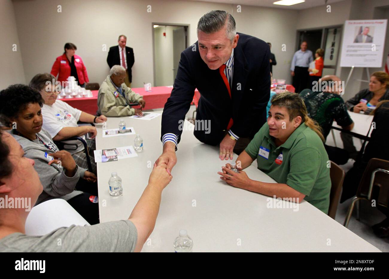 Rhode Island Republican Congressional candidate Brendan Doherty greets ...