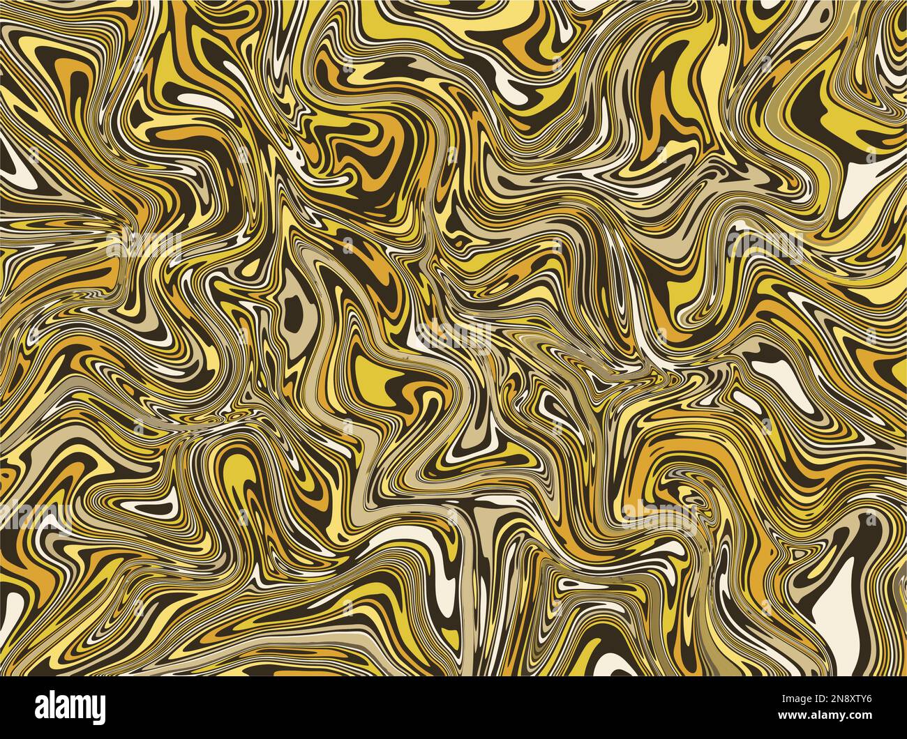 Pastel bright yellow fluid marble abstract design vector. Modern wave ...