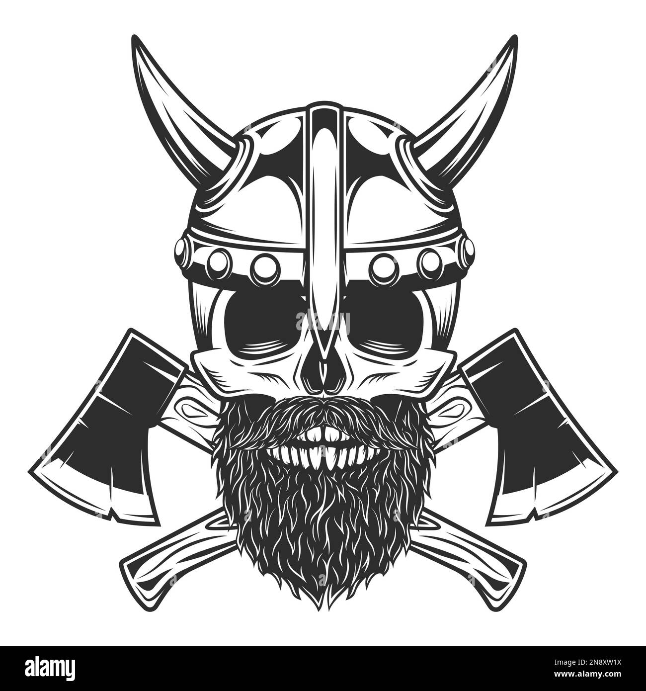 Bearded skull vector hi-res stock photography and images - Alamy