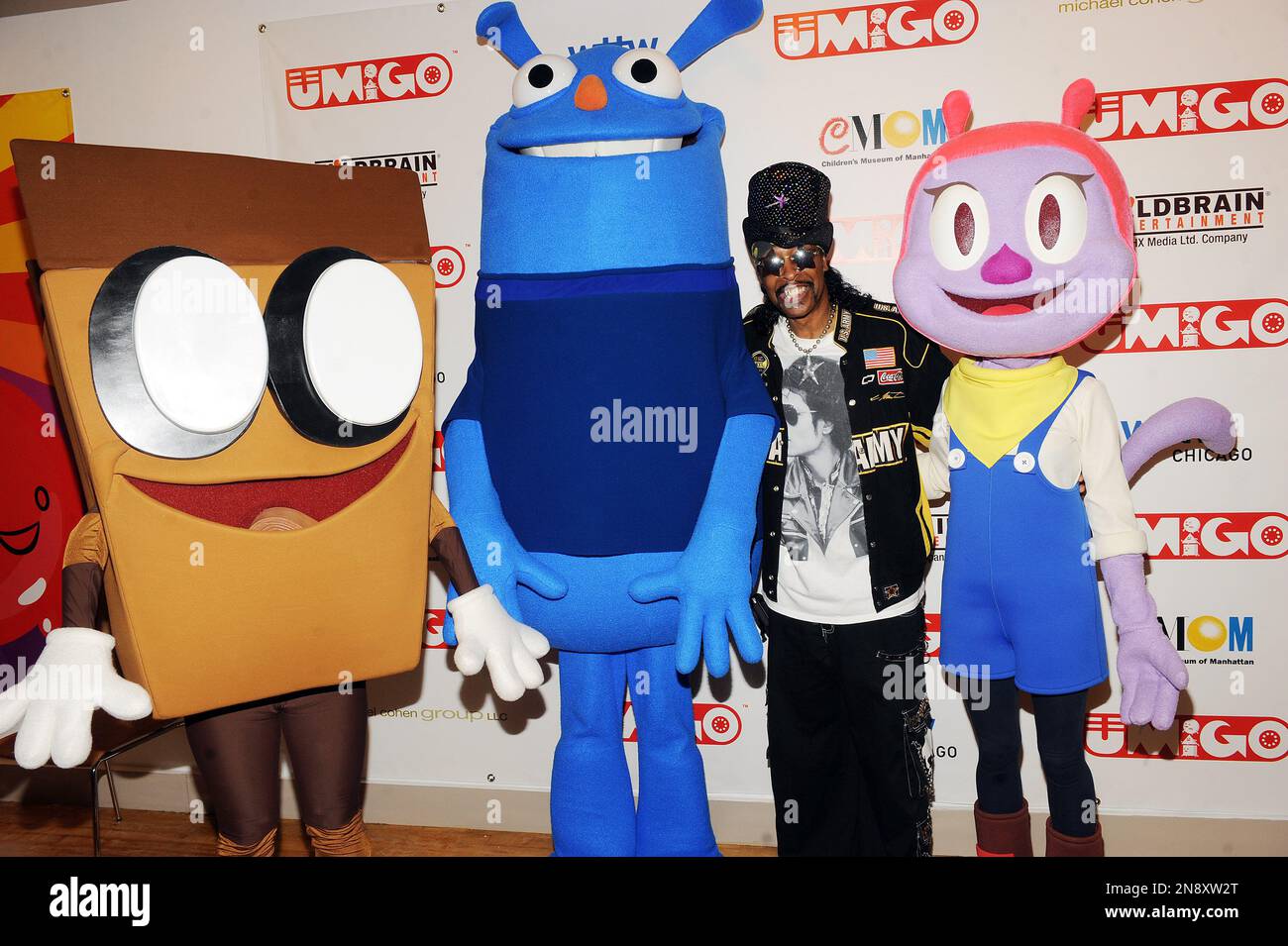 Bootsy Collins and characters (left to right) Bit, Dizzy, and Bean at ...