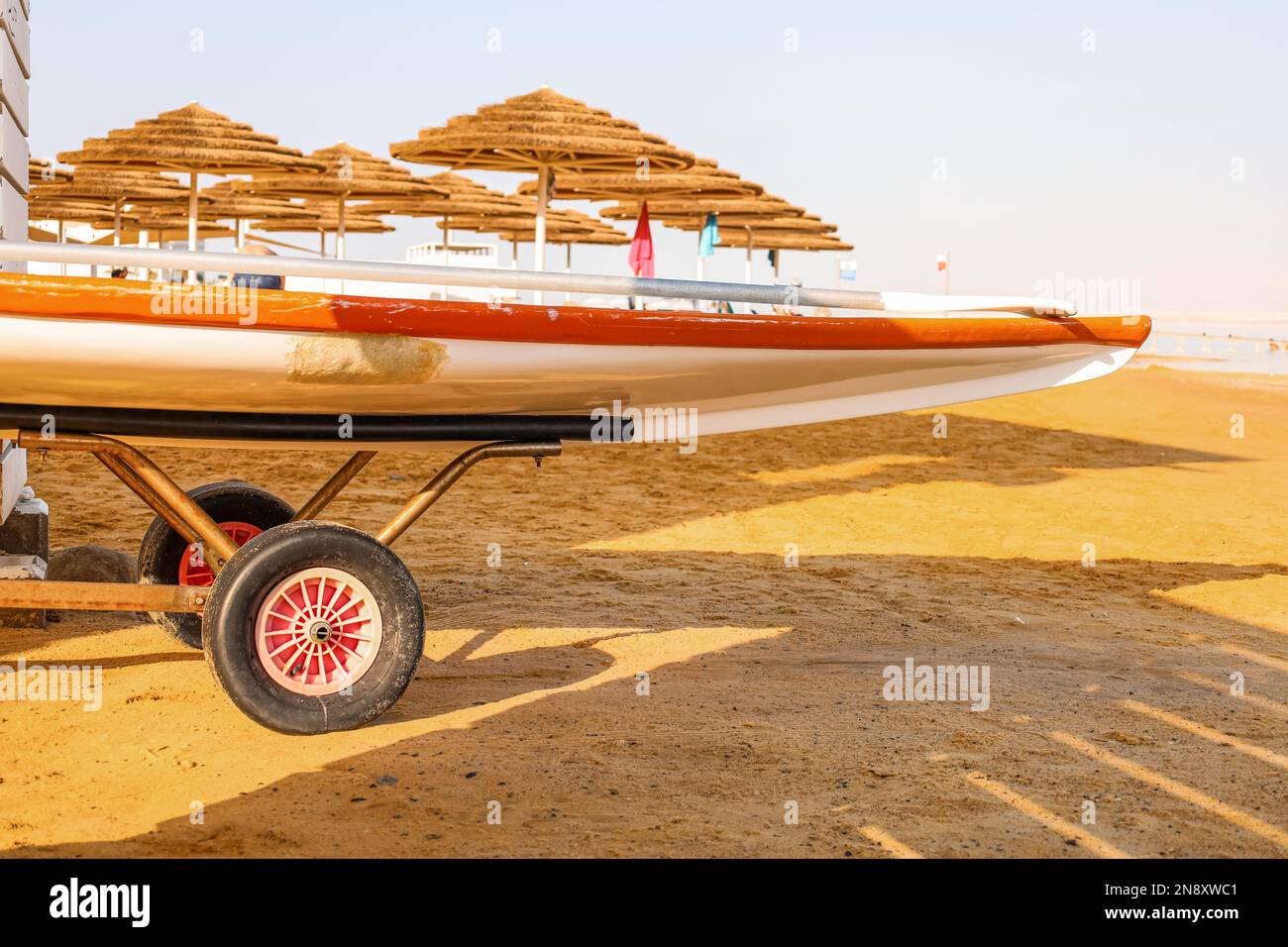 Paddle board on sea beach Stock Photo - Alamy