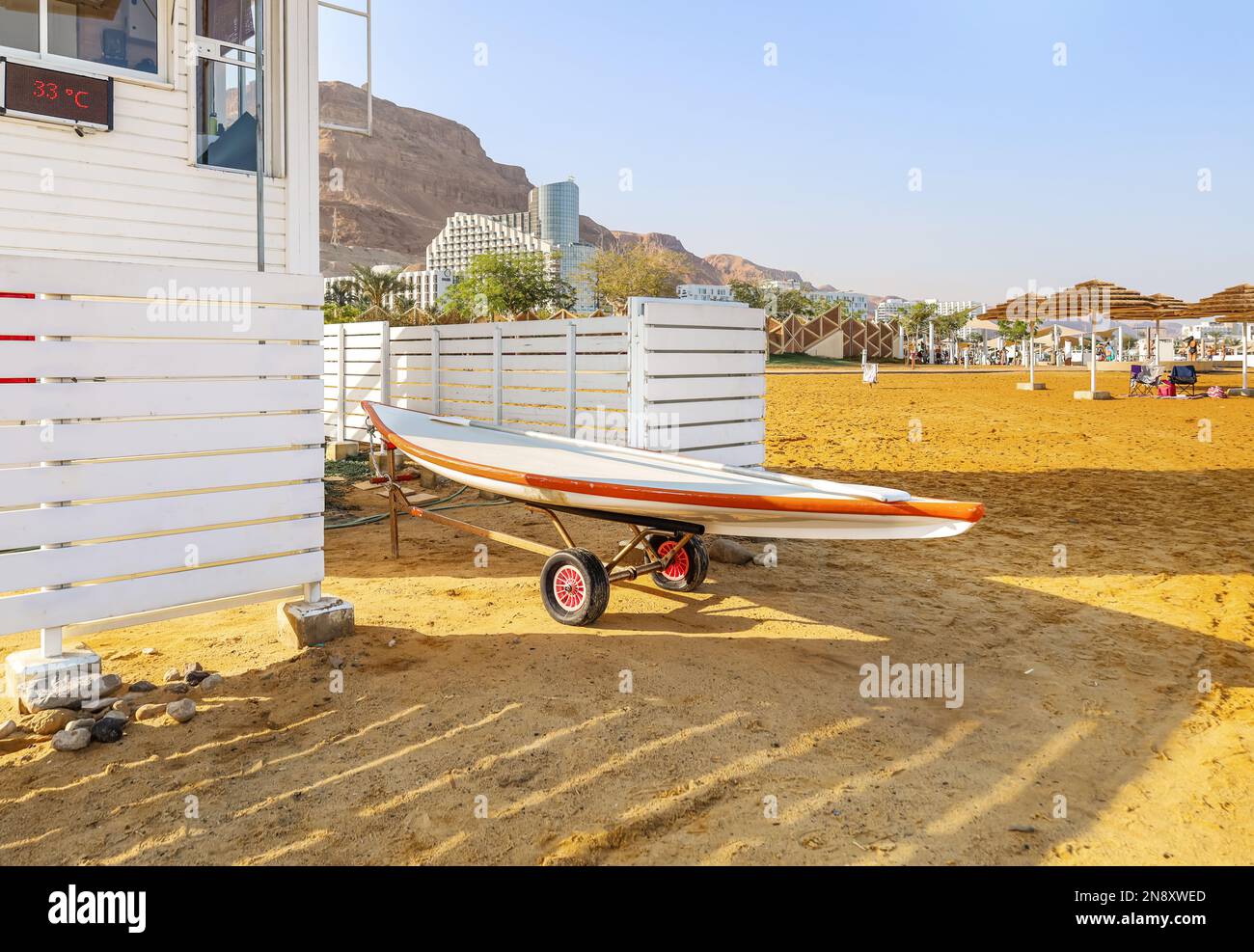 Paddle board on sea beach Stock Photo - Alamy