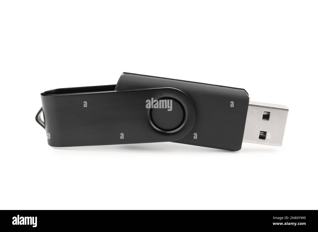 Black USB flash drive on white background Stock Photo - Alamy