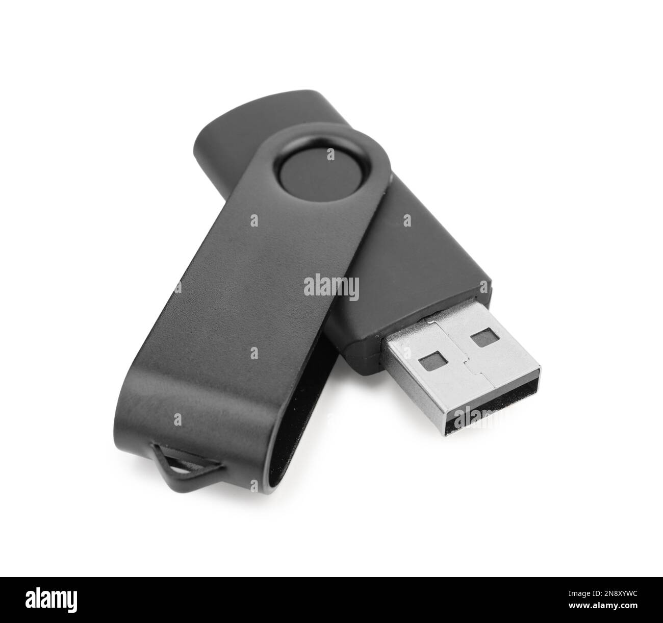 Black USB flash drive on white background Stock Photo - Alamy