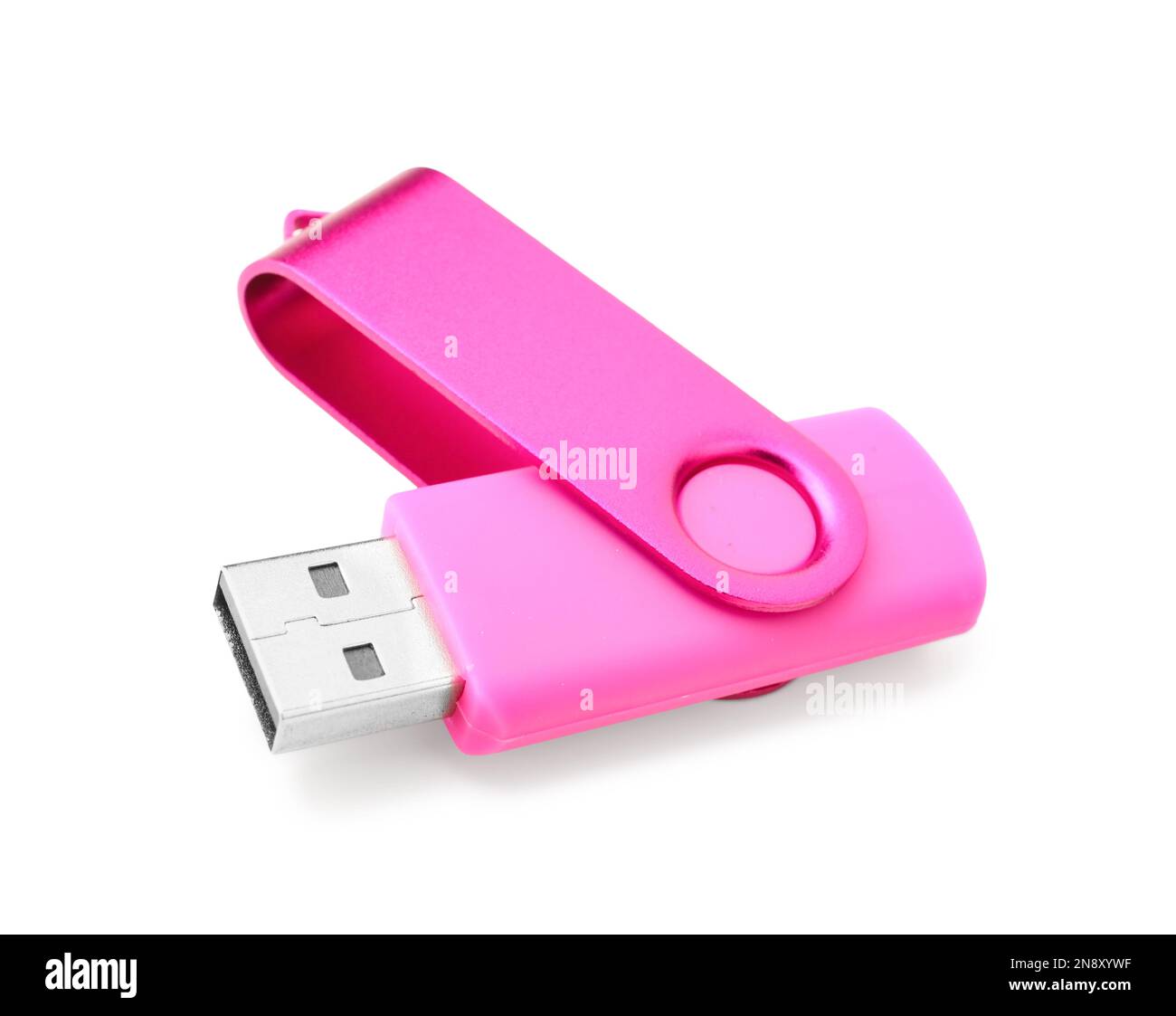 Pink USB flash drive on white background Stock Photo - Alamy