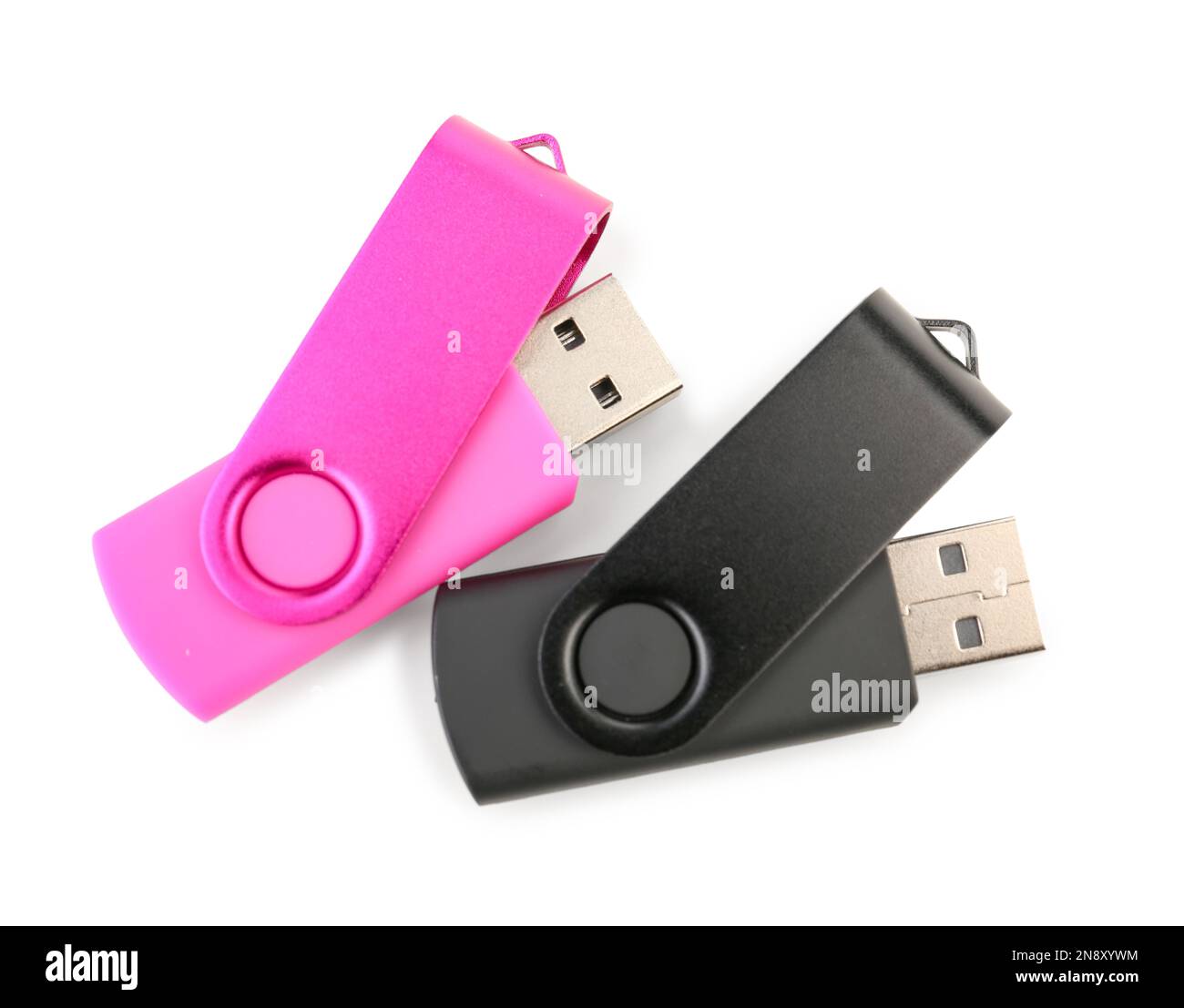 Different USB flash drives on white background Stock Photo - Alamy