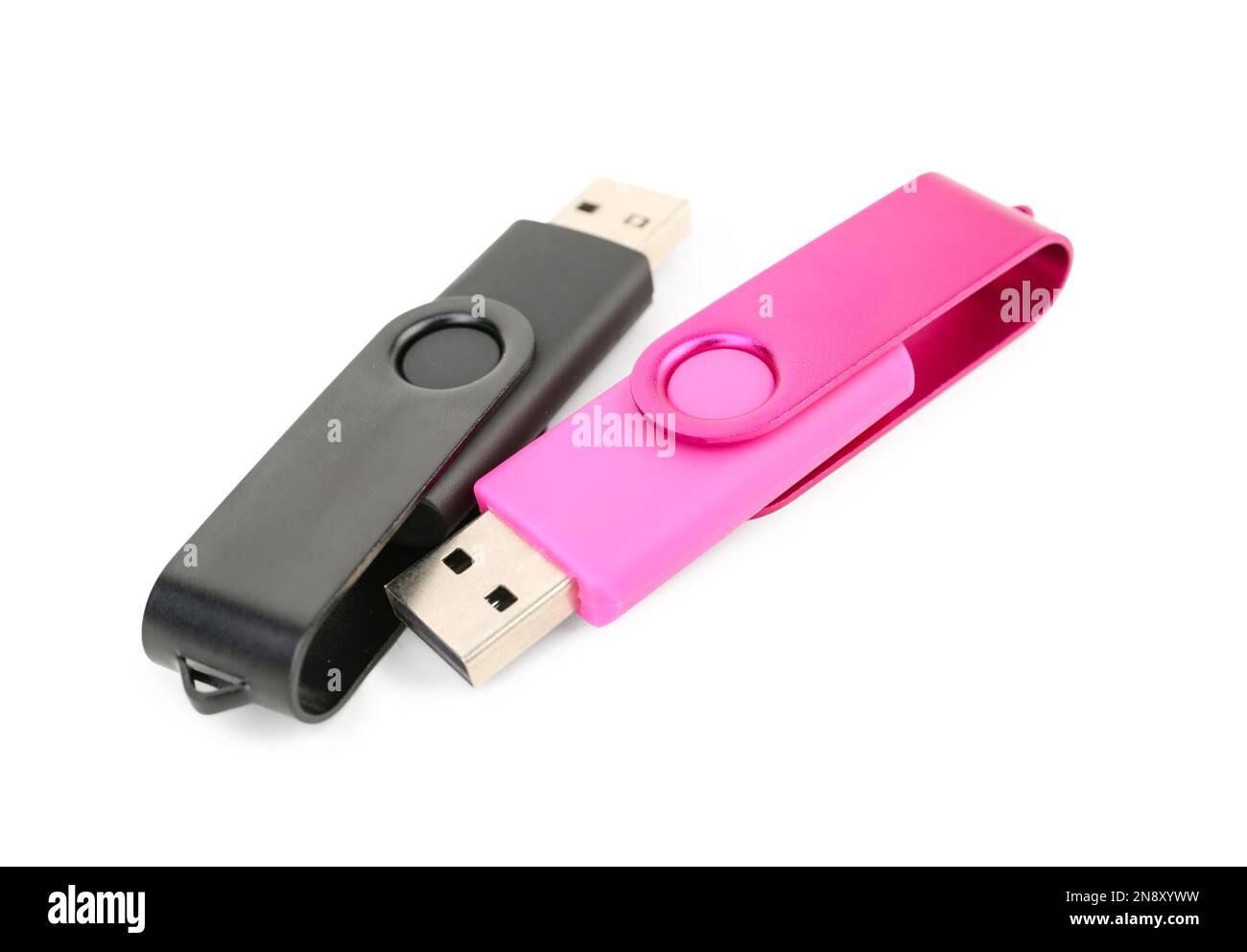 Different USB flash drives on white background Stock Photo - Alamy