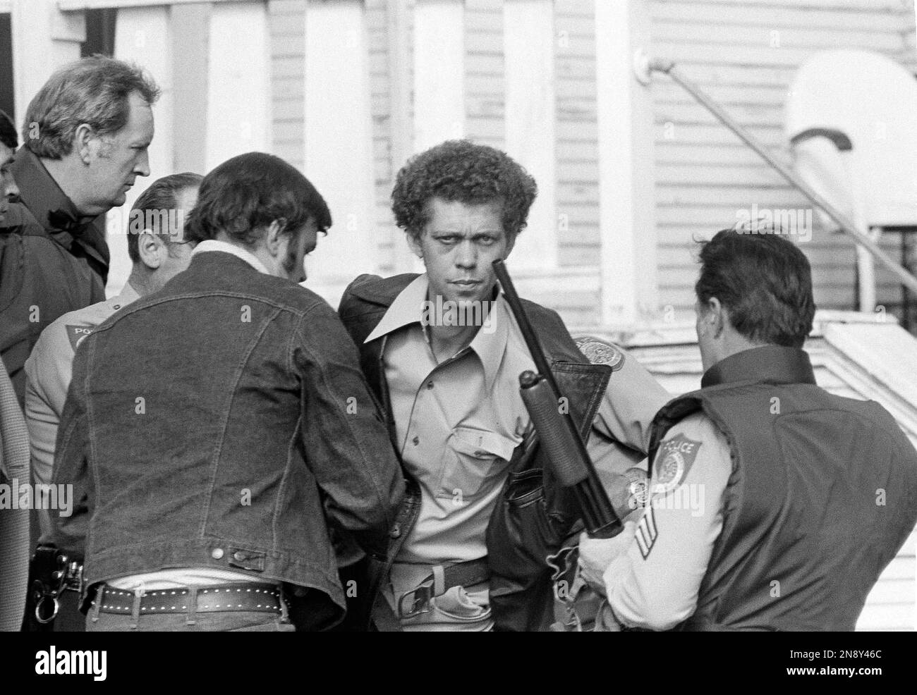 A man who police identified as Willie Luther Steelman, center, is ...