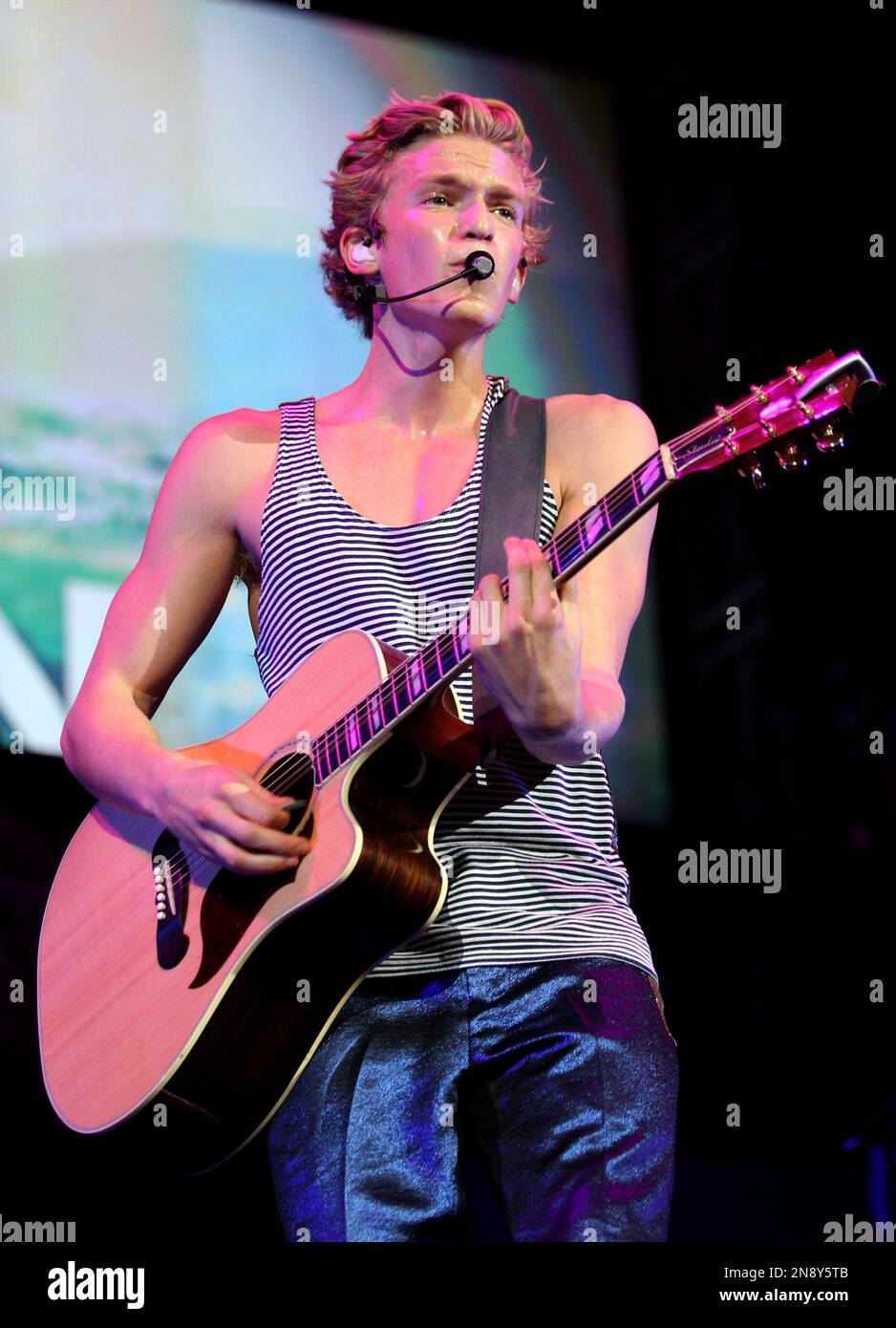Musician Cody Simpson performs during the Believe Tour at Staples ...