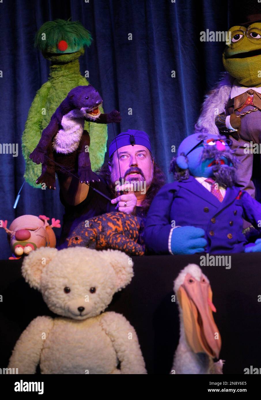 Puppeteer Tyler Bunch, of The Jim Henson Company, gives a presentation ...