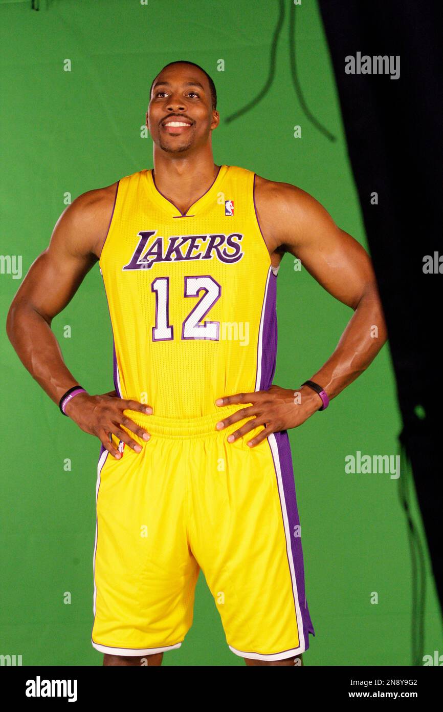 Los Angeles Lakers center Dwight Howard, at the NBA basketball team's ...
