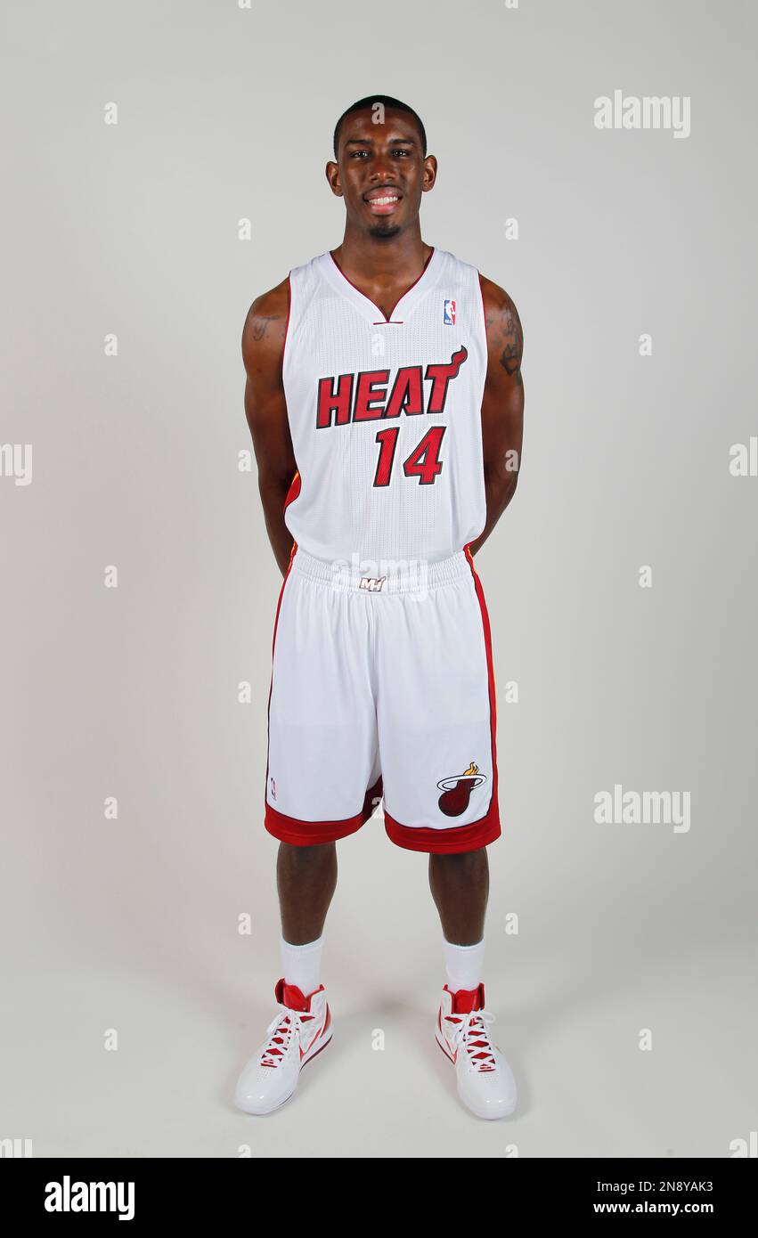 Miami Heat guard Terrel Harris poses for a photo during the Heat's ...