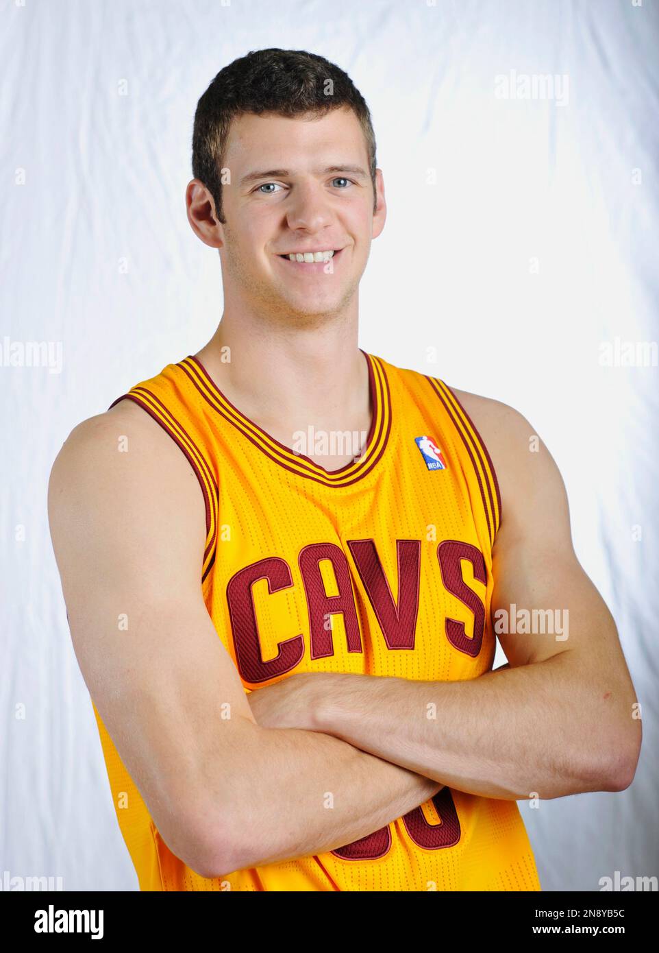 Cleveland Cavaliers forward Jon Leuer is shown at the Cavs media day at ...