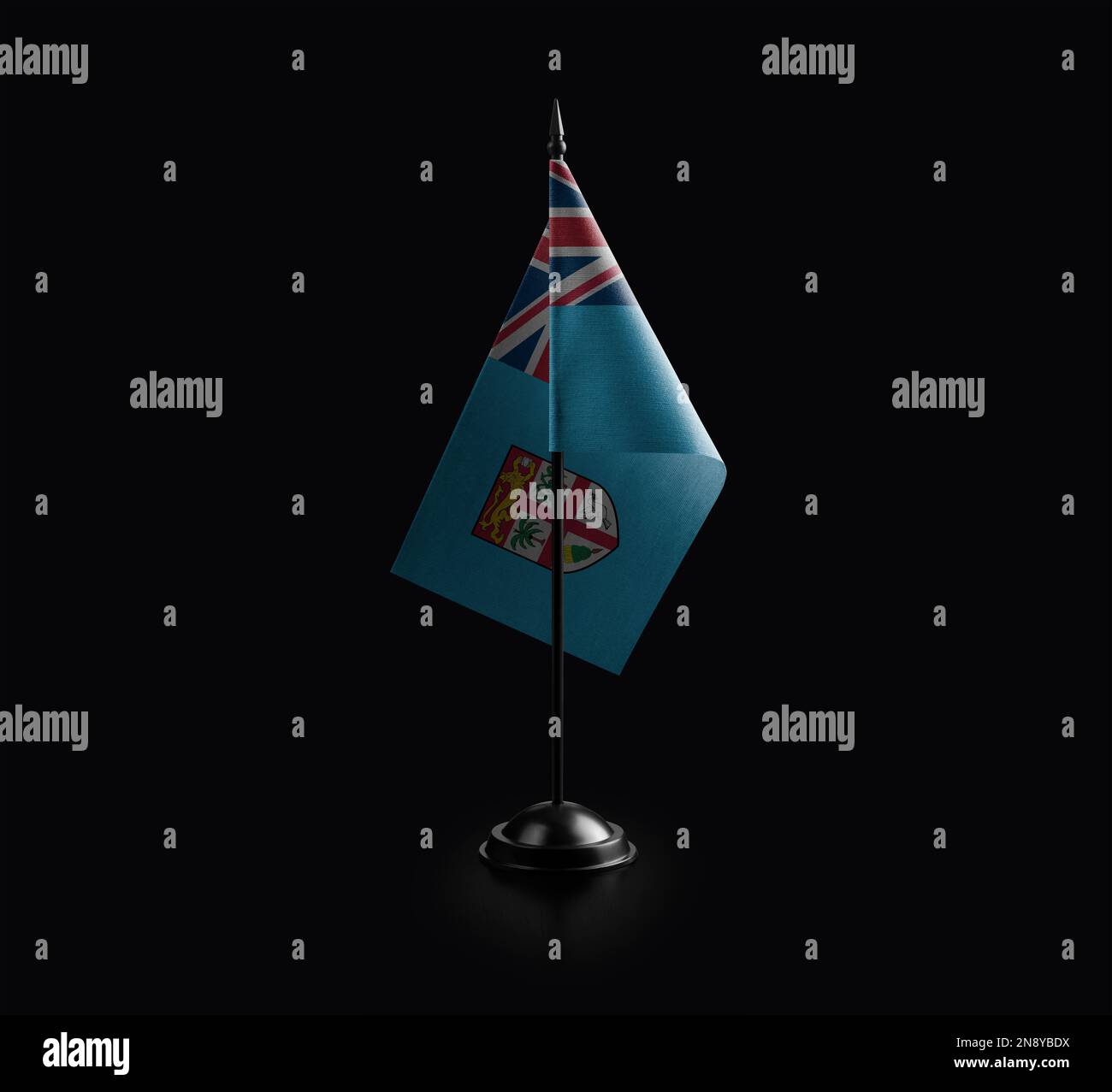 Small national flag of the Fiji on a black background Stock Photo - Alamy