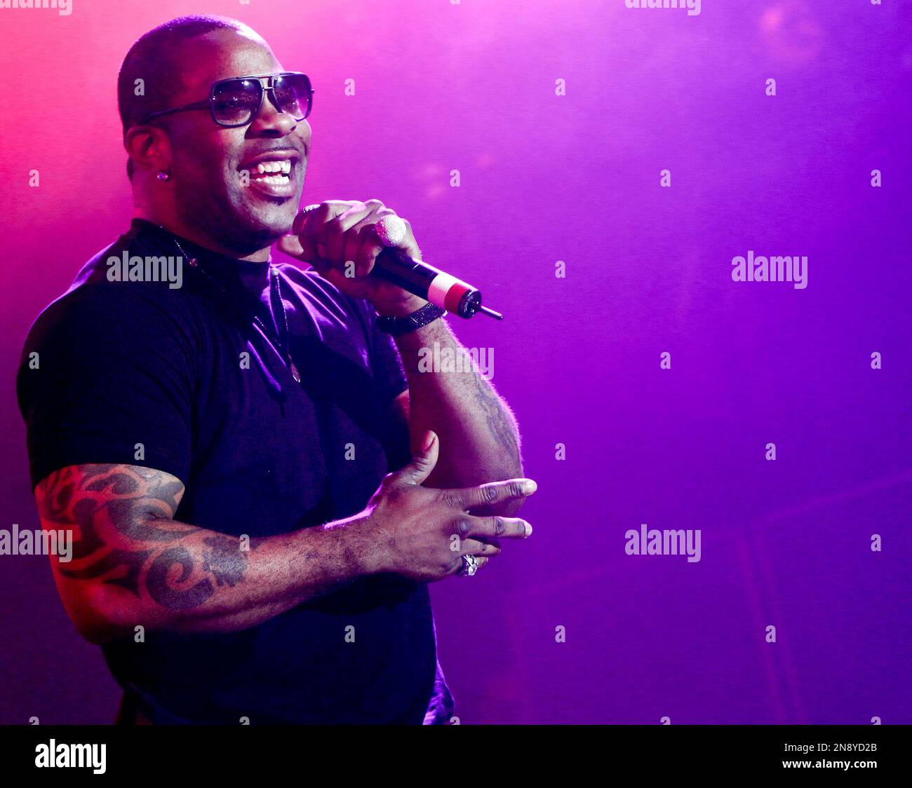 Singer Busta Rhymes is seen in concert at the Nokia Theatre during ...