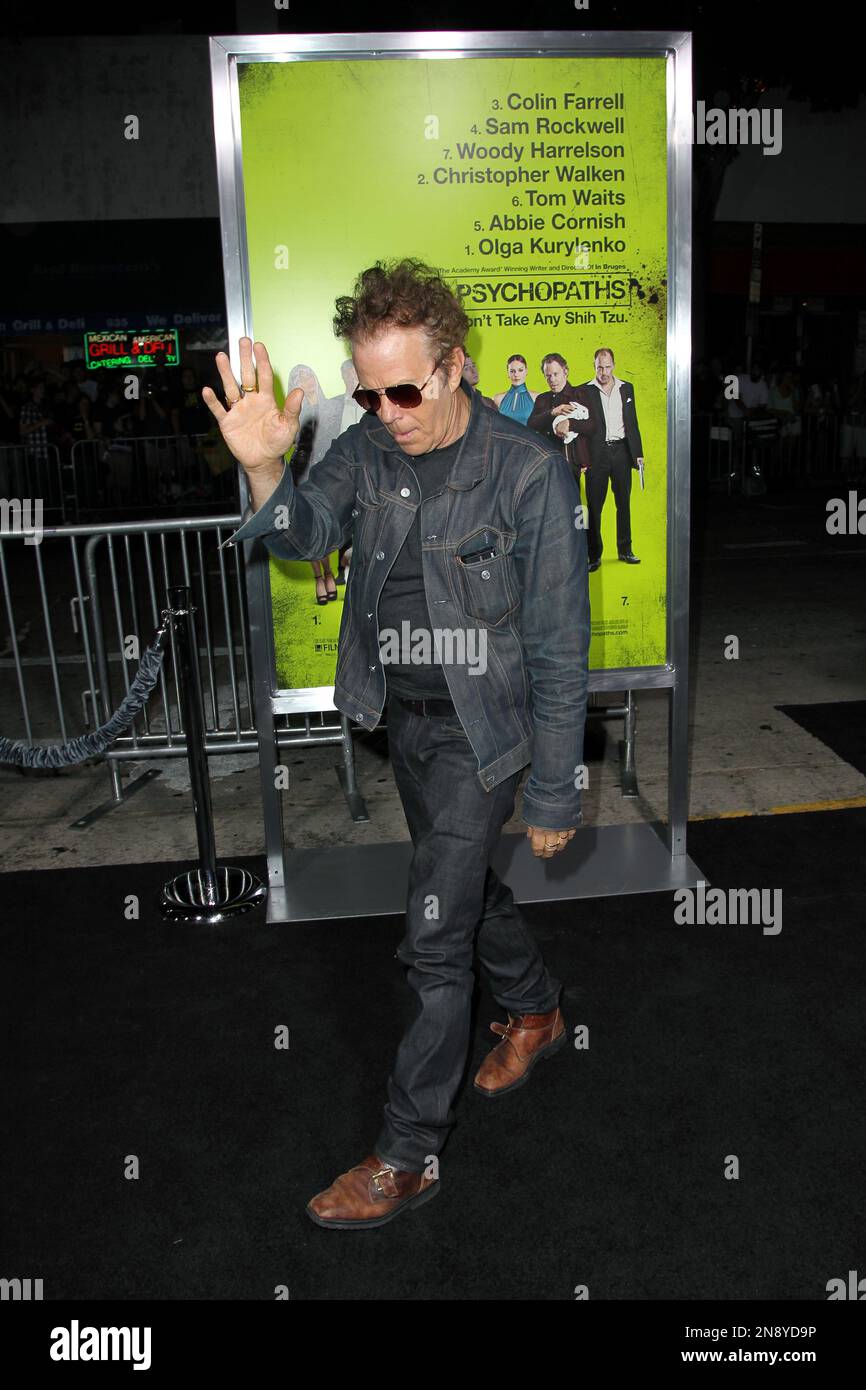 Tom Waits attends the premiere of "Seven Psychopaths" at the Bruin ...
