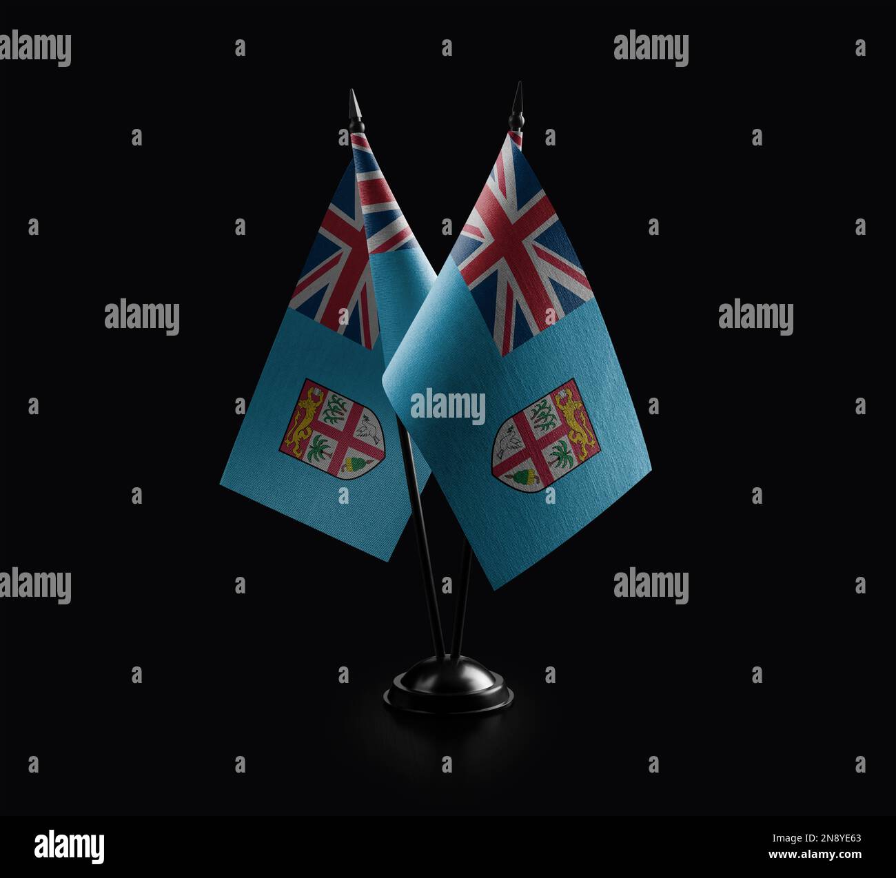 Small national flags of the Fiji on a black background Stock Photo - Alamy