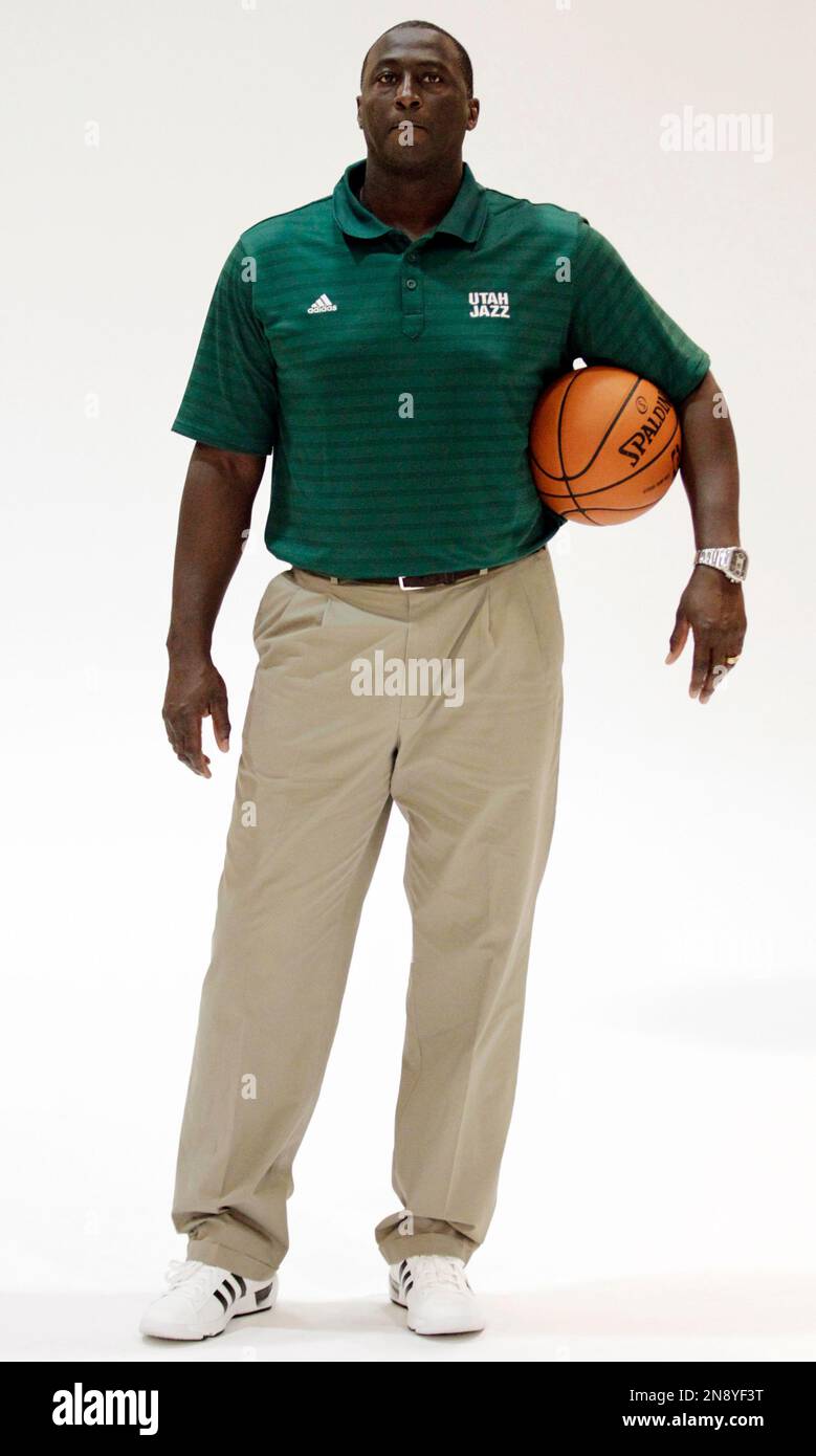 Utah Jazz head coach Tyrone Corbin poses for a photograph during their ...