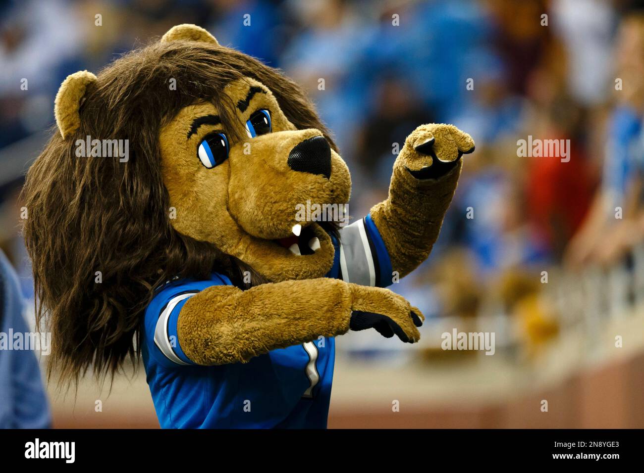 Detroit Lions mascot Roary during the second half of an NFL game ...
