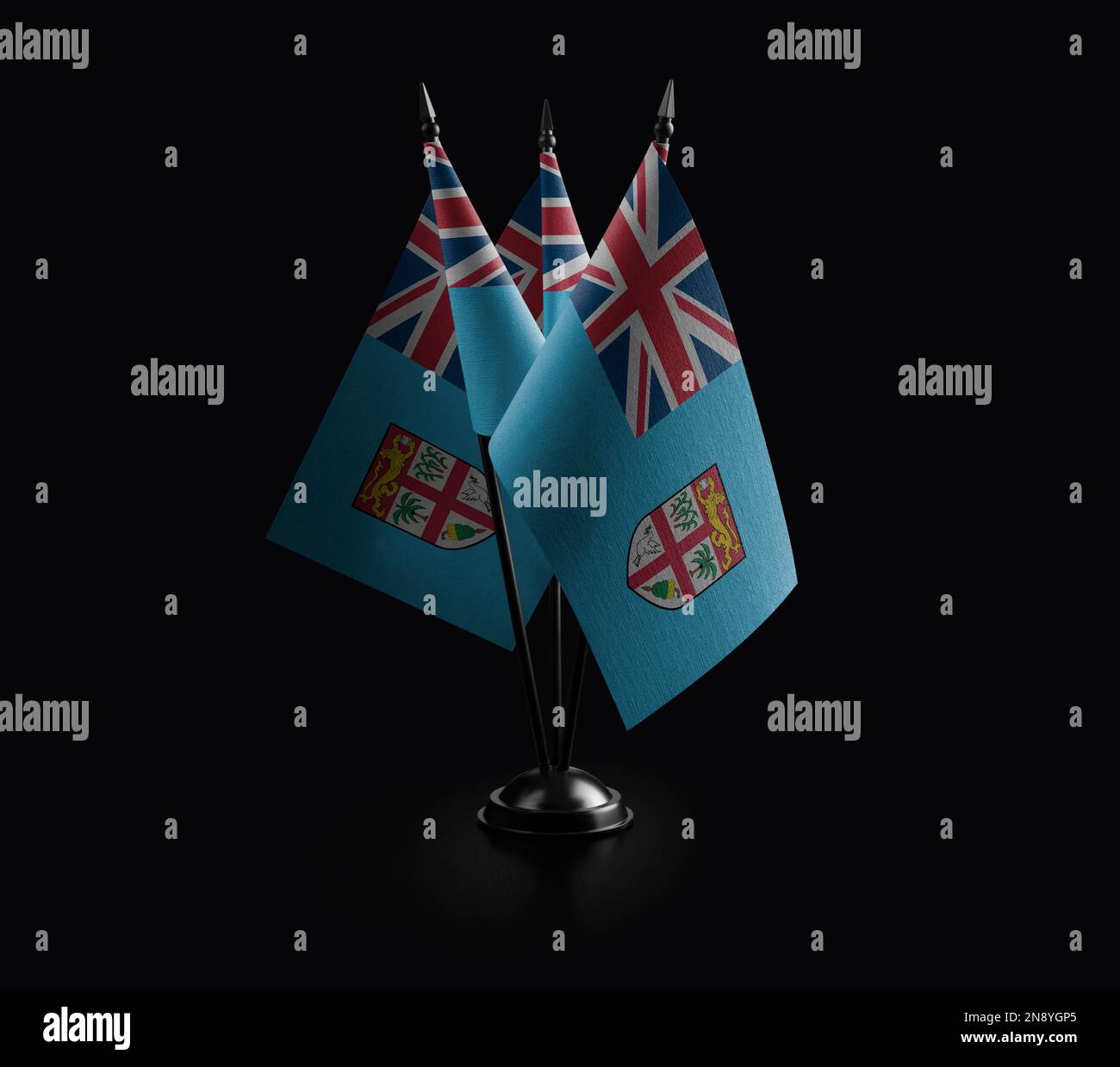 Small national flags of the Fiji on a black background Stock Photo - Alamy