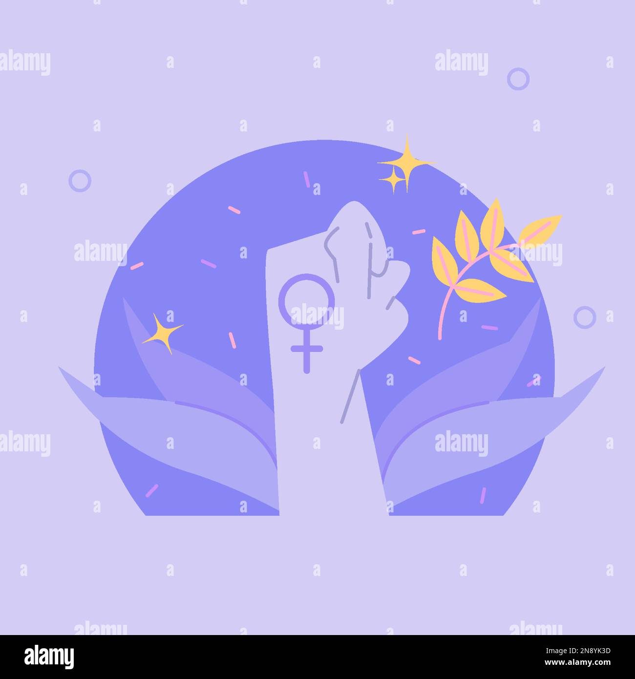 Empowering Women Everywhere: A Flat Design Vector of Hands Celebrating ...