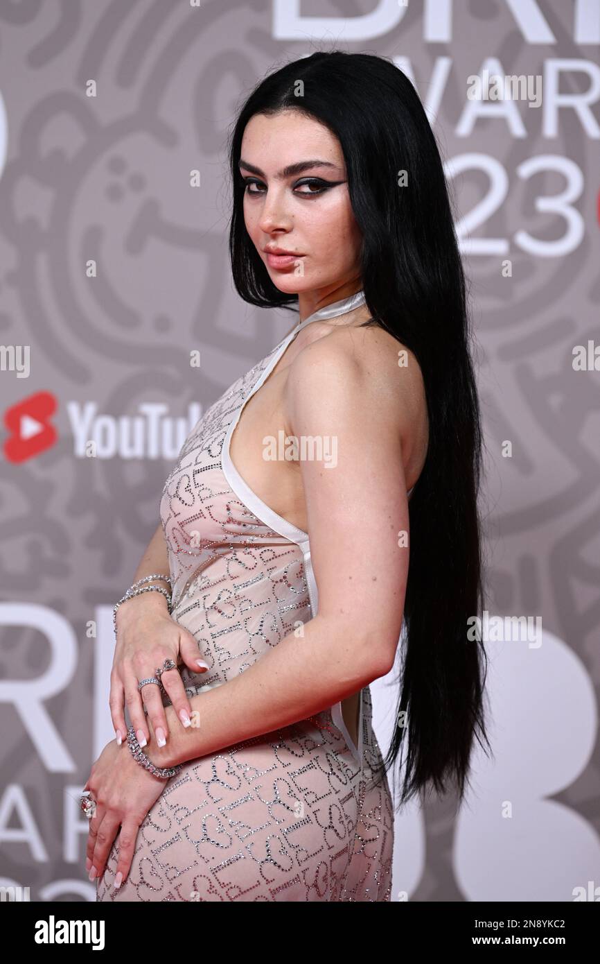 EDITORIAL USE ONLY February 11th, 2023, London, UK. Charli XCX arriving at The BRIT Awards 2023 ...