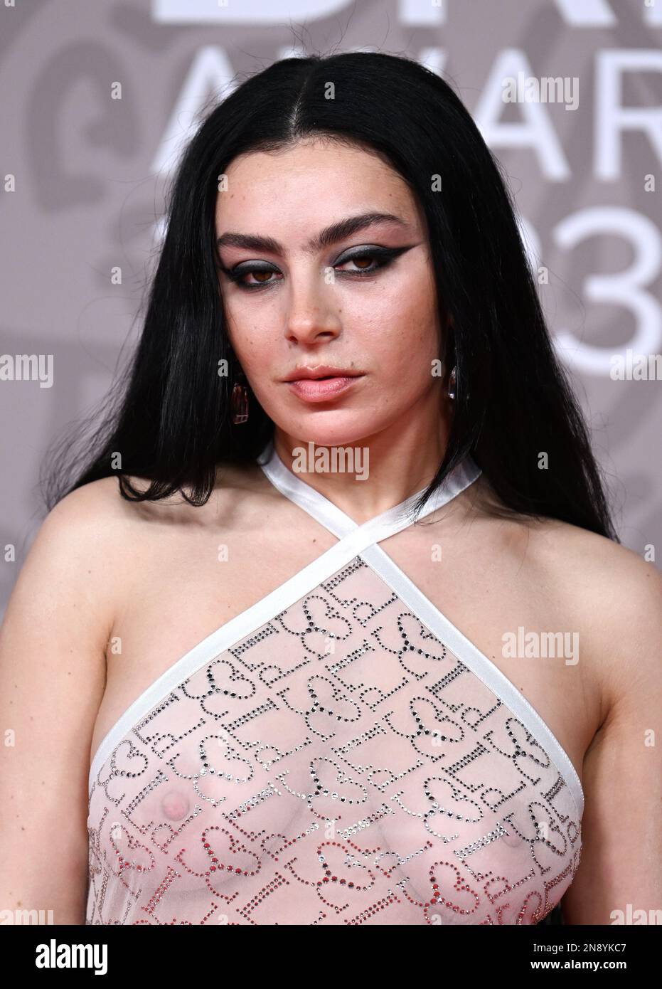 EDITORIAL USE ONLY February 11th, 2023, London, UK. Charli XCX arriving at The BRIT Awards 2023 ...