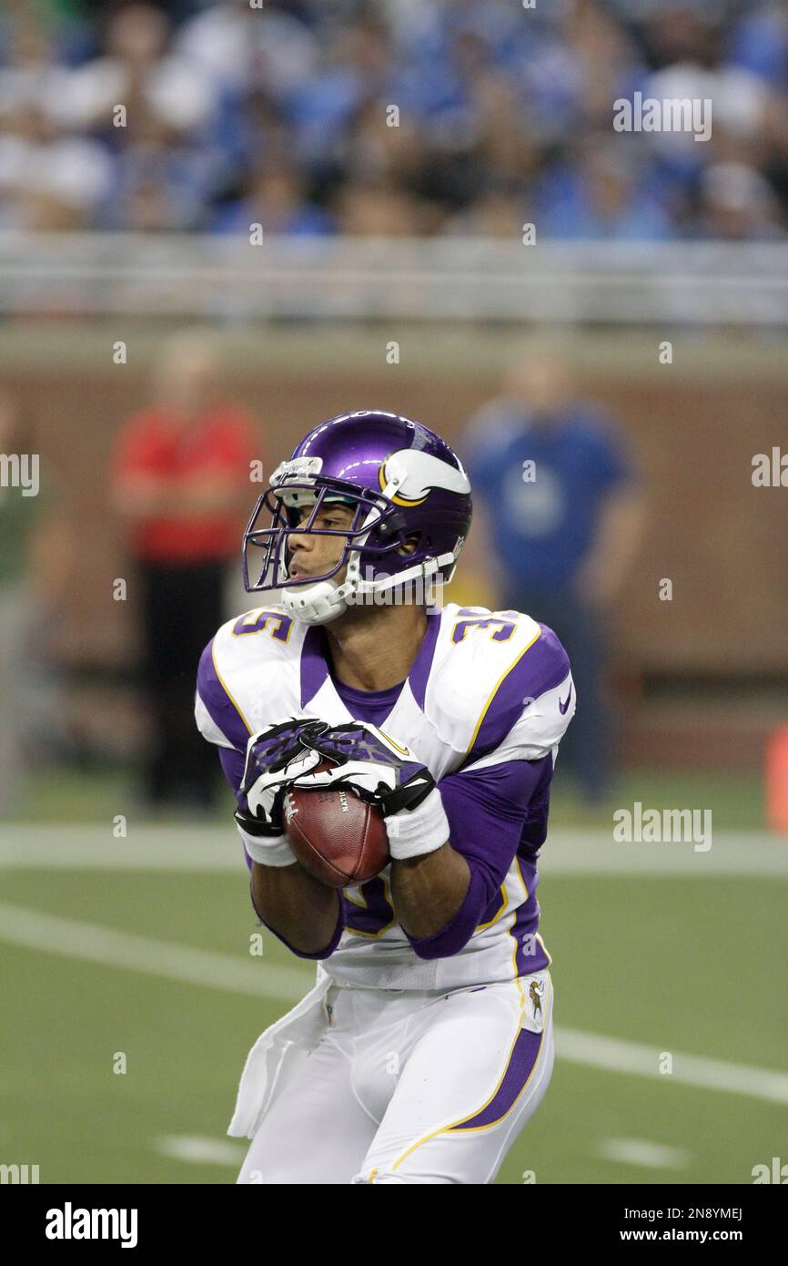 Minnesota Vikings cornerback Marcus Sherels receives a kickoff from the ...