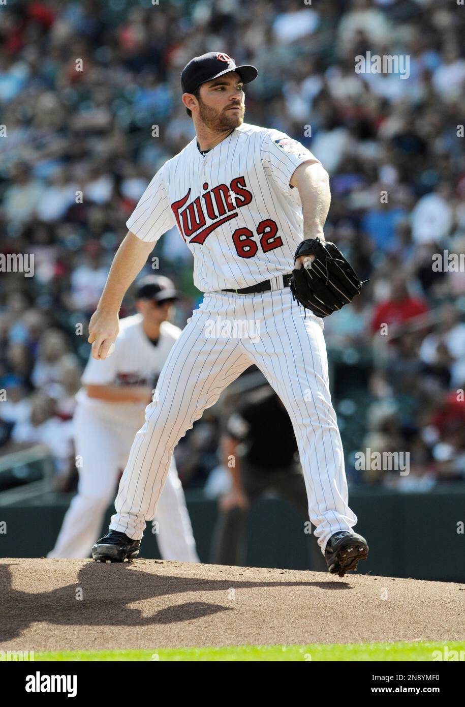 Minnesota Twins pitcher Liam Hendriks throws against the Detroit Tigers ...