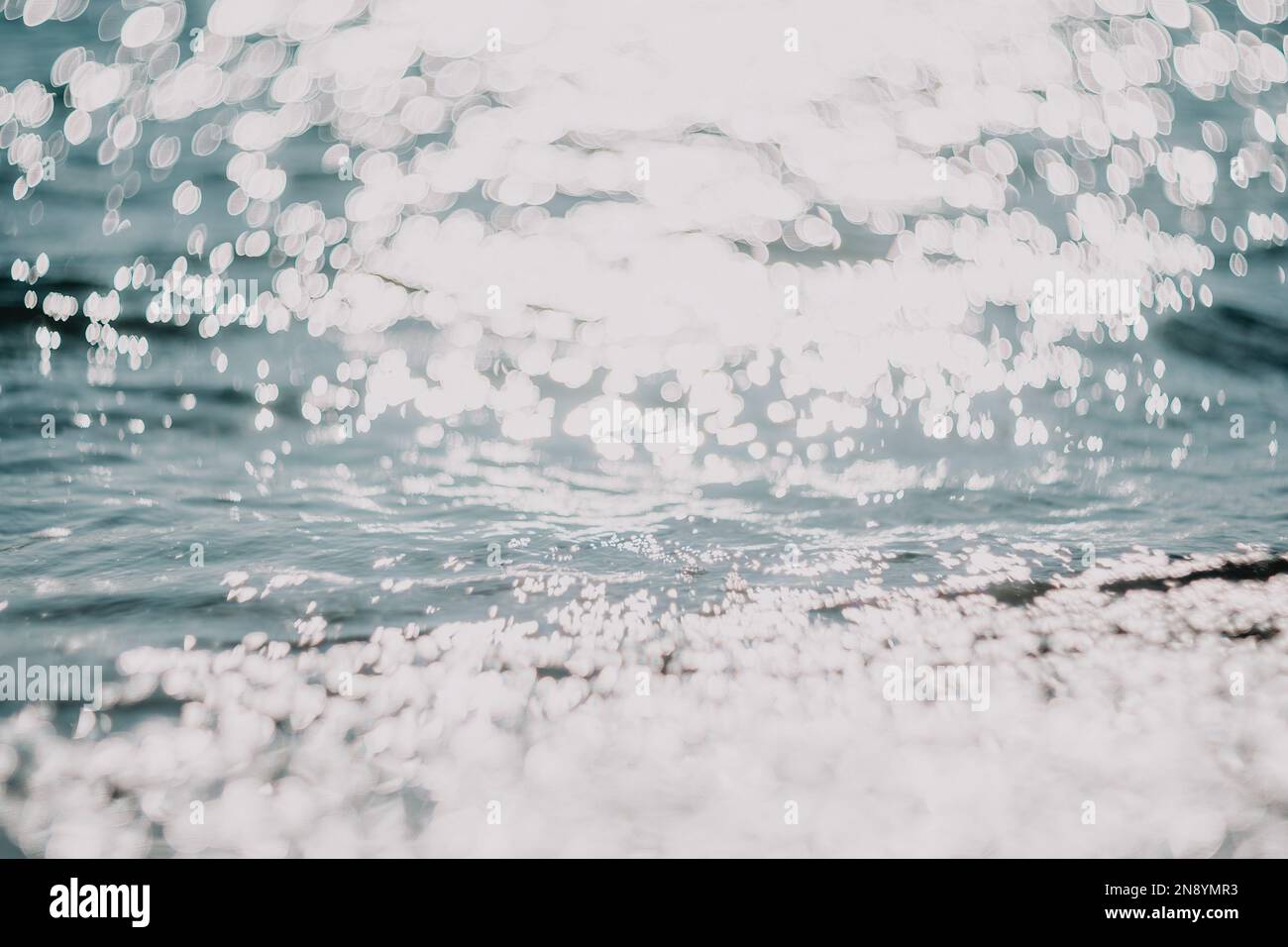 Abstract sea summer ocean sunset nature background. Small waves on ...