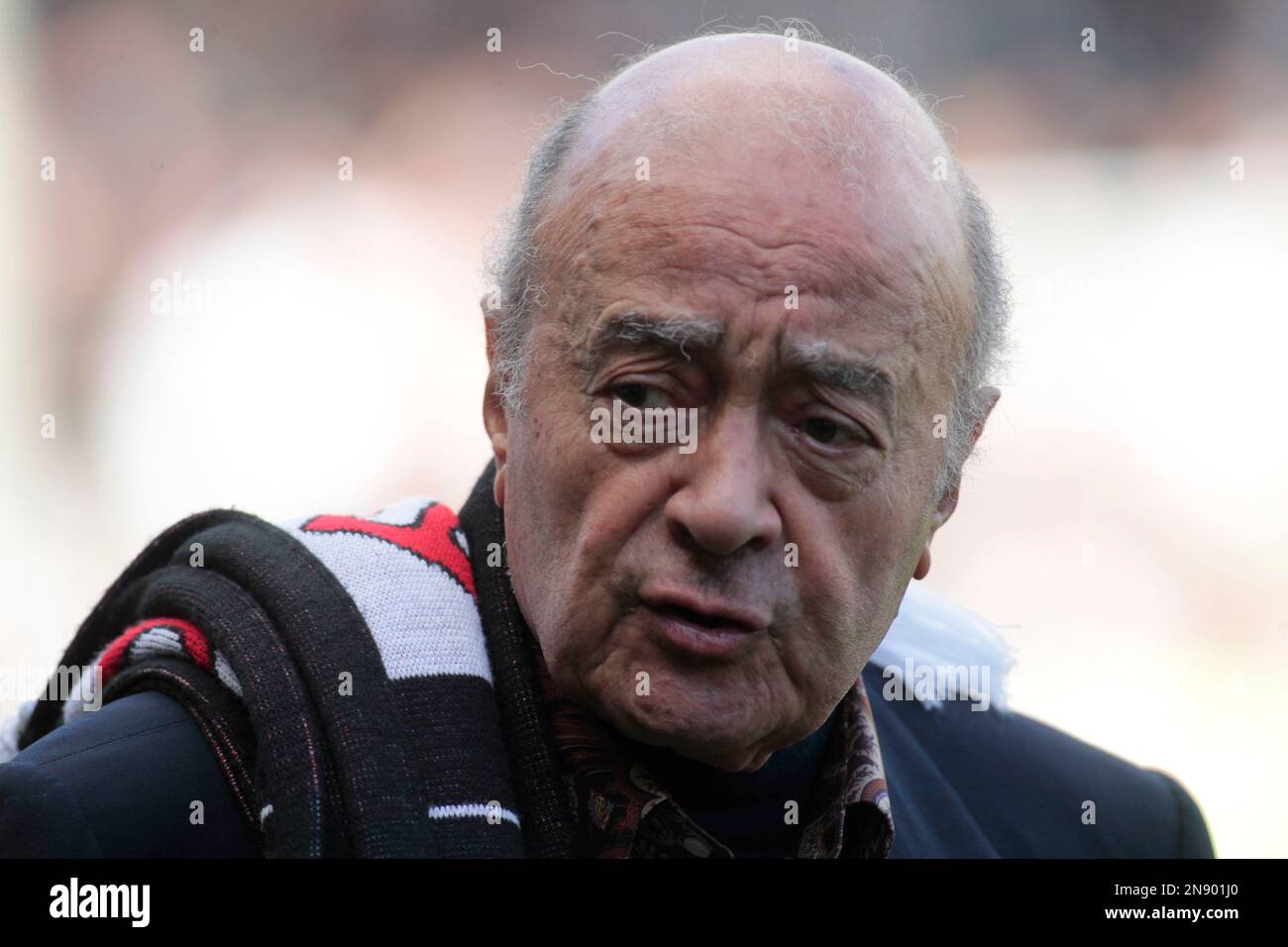 Fulham's chairman Mohamed Al Fayed arrives to watch their English ...