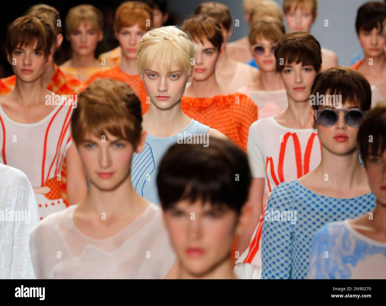 Models wear creation by Chinese fashion designers Dawei Sun, and Ling ...