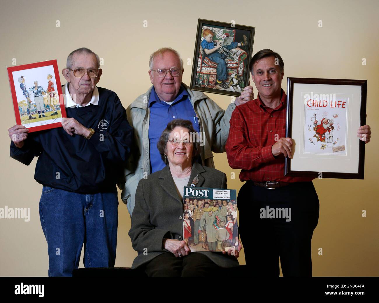 Models who modeled for Norman Rockwell illustrations pose with the ...
