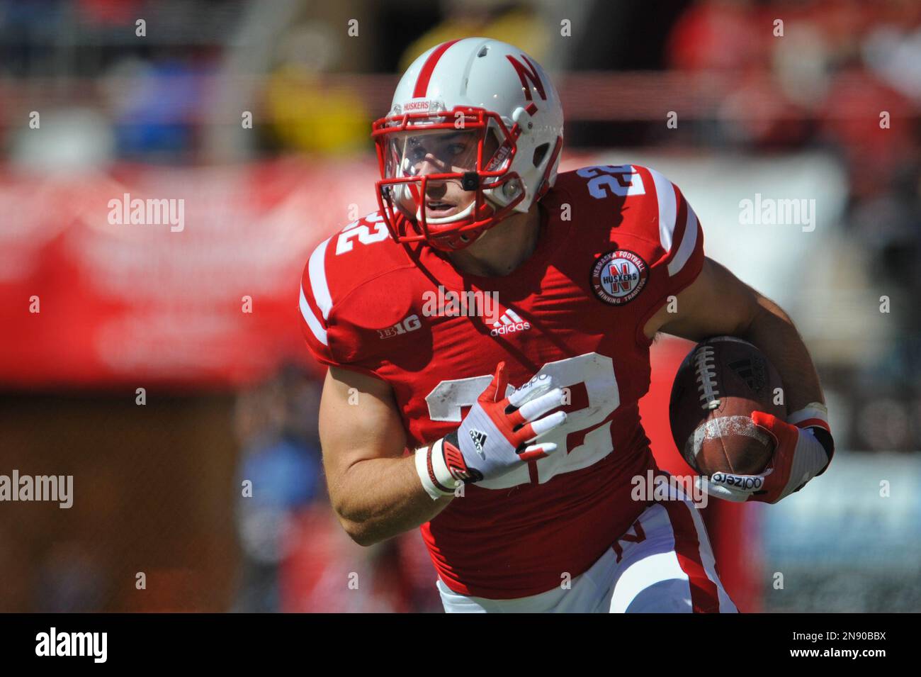 Nebraska's Rex Burkhead runs down field during their Saturday Sept. 22 ...