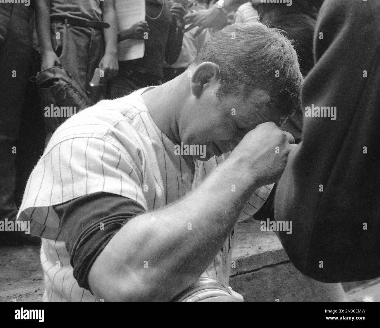 New York Yankees Thurmond Munson in the dugout at Yankee Stadium in New ...