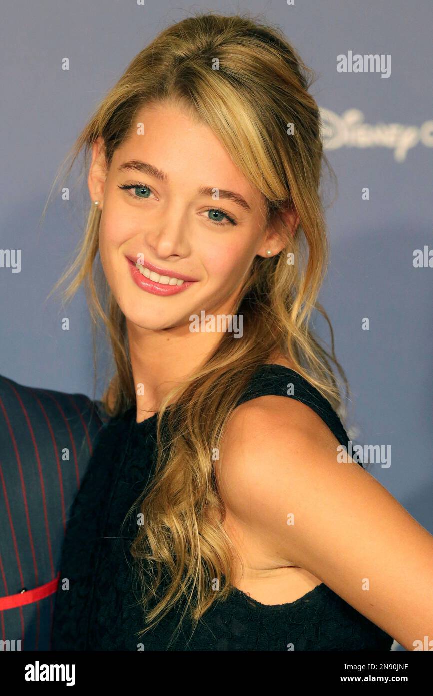 French model Claire Lang poses during the award ceremony of France's Disney Cinderella ...